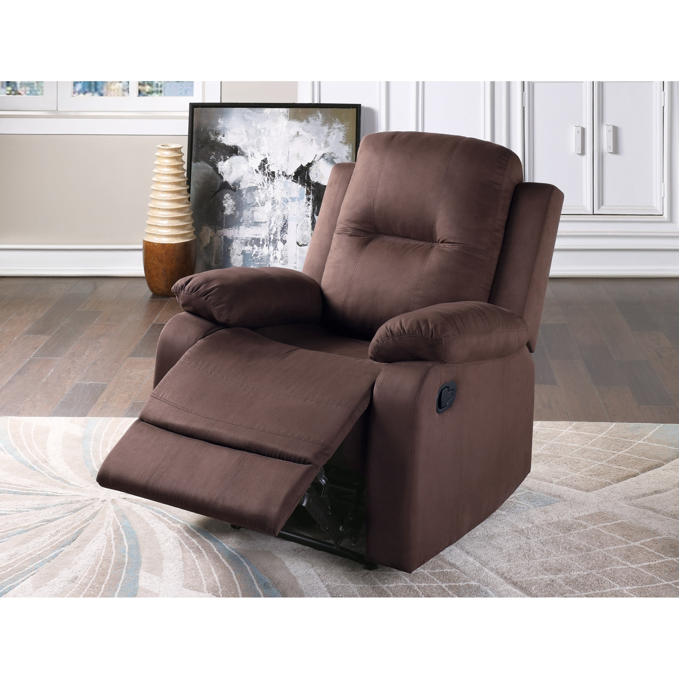 Newboti Furniture Elegant Modern Chocolate Color Microfiber Motion ...