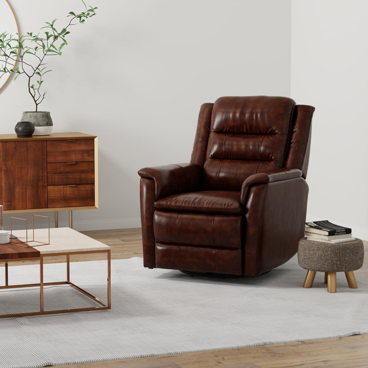 Cognac Leather Recliner