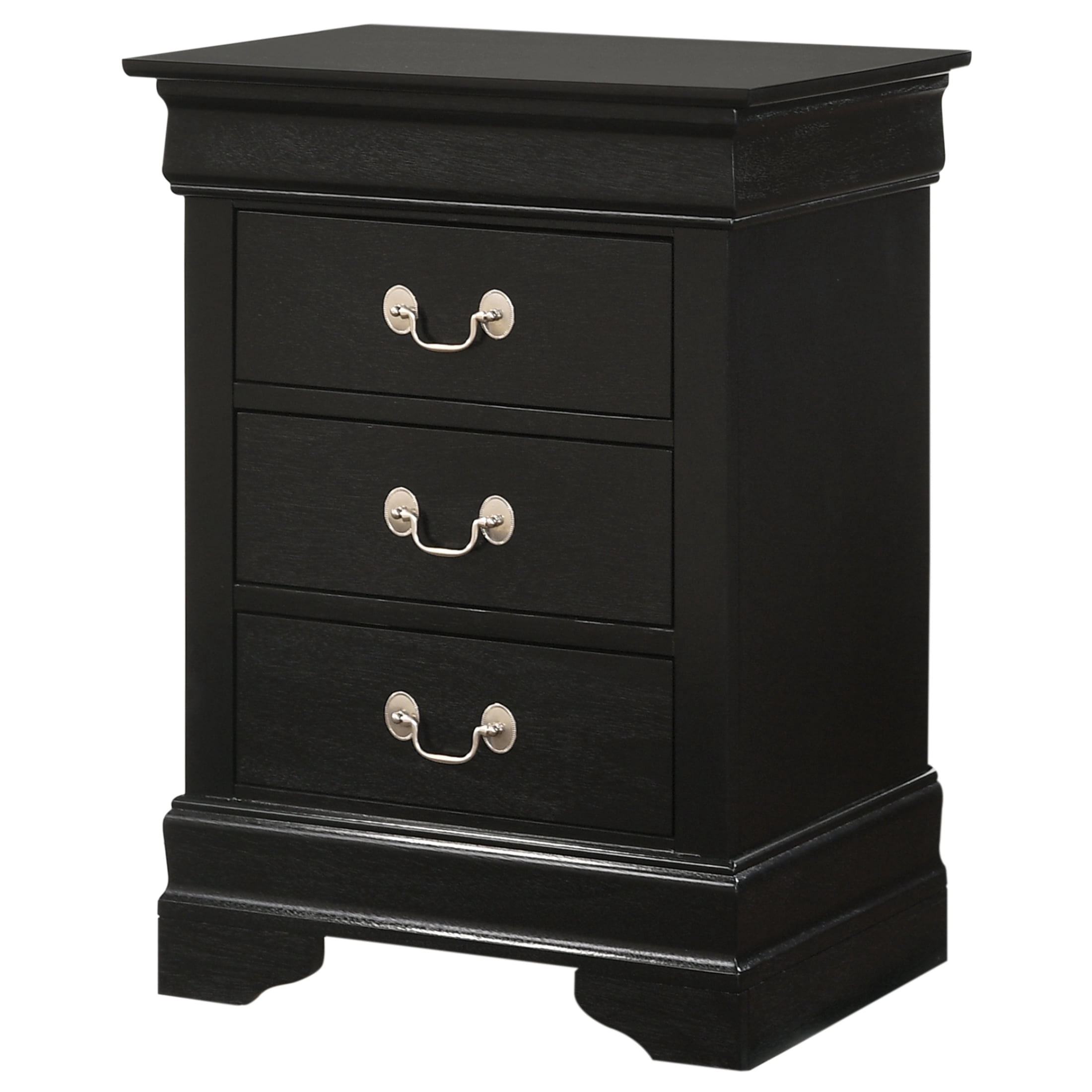 Newboti Furniture Louis Phillipe G3150-3N 3 Drawer Nightstand, Black ...