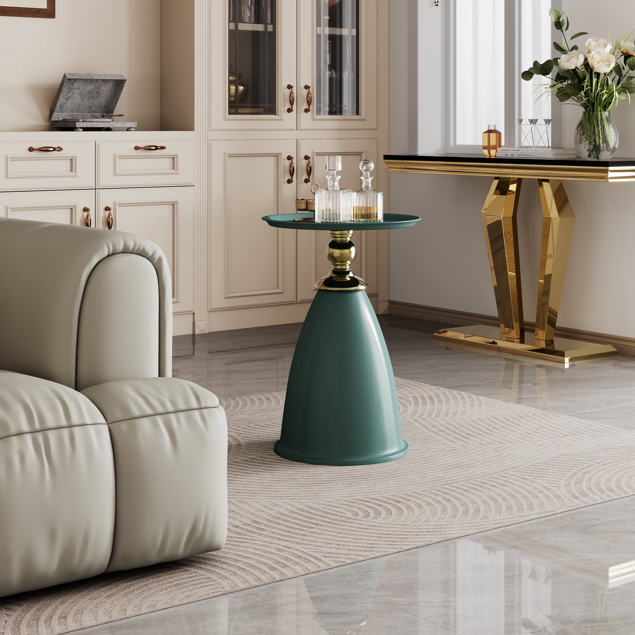 Newboti Furniture Luxury Design Iron End Table, Minimalist Round Side ...