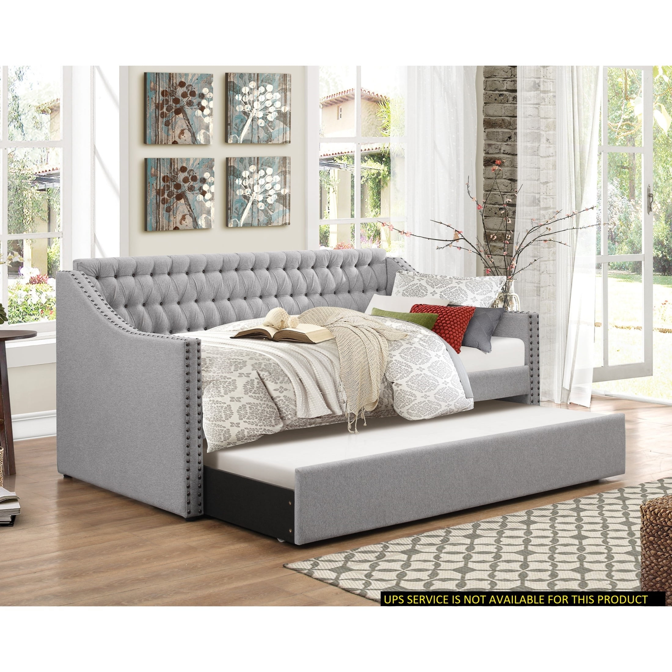 Newboti Furniture Modern Design Gray Fabric Upholstered Sofa Bed w ...