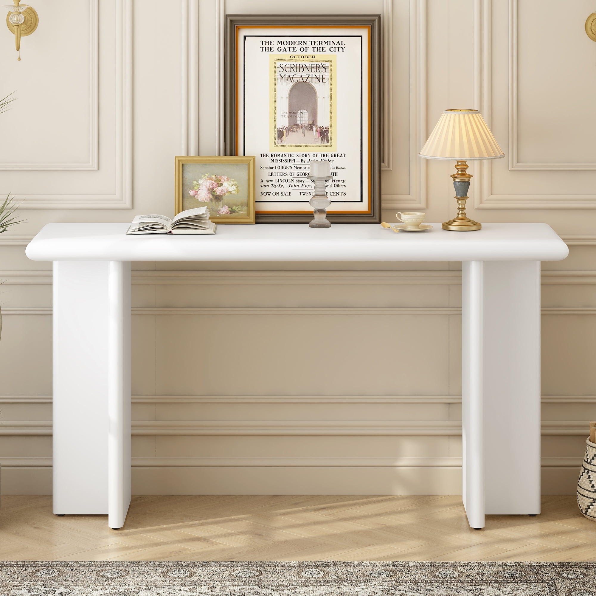 Newboti Furniture Modern Entryway Table with L-Shaped Legs,Suitable for ...