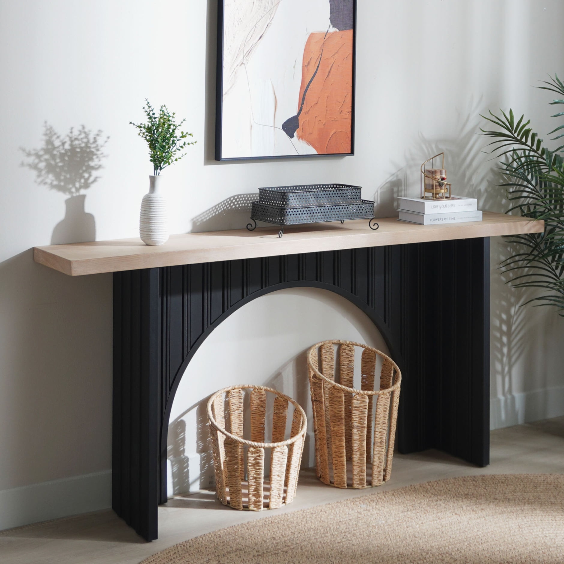 Newboti Furniture Modern Minimalist Console Table with Black Arch Base ...