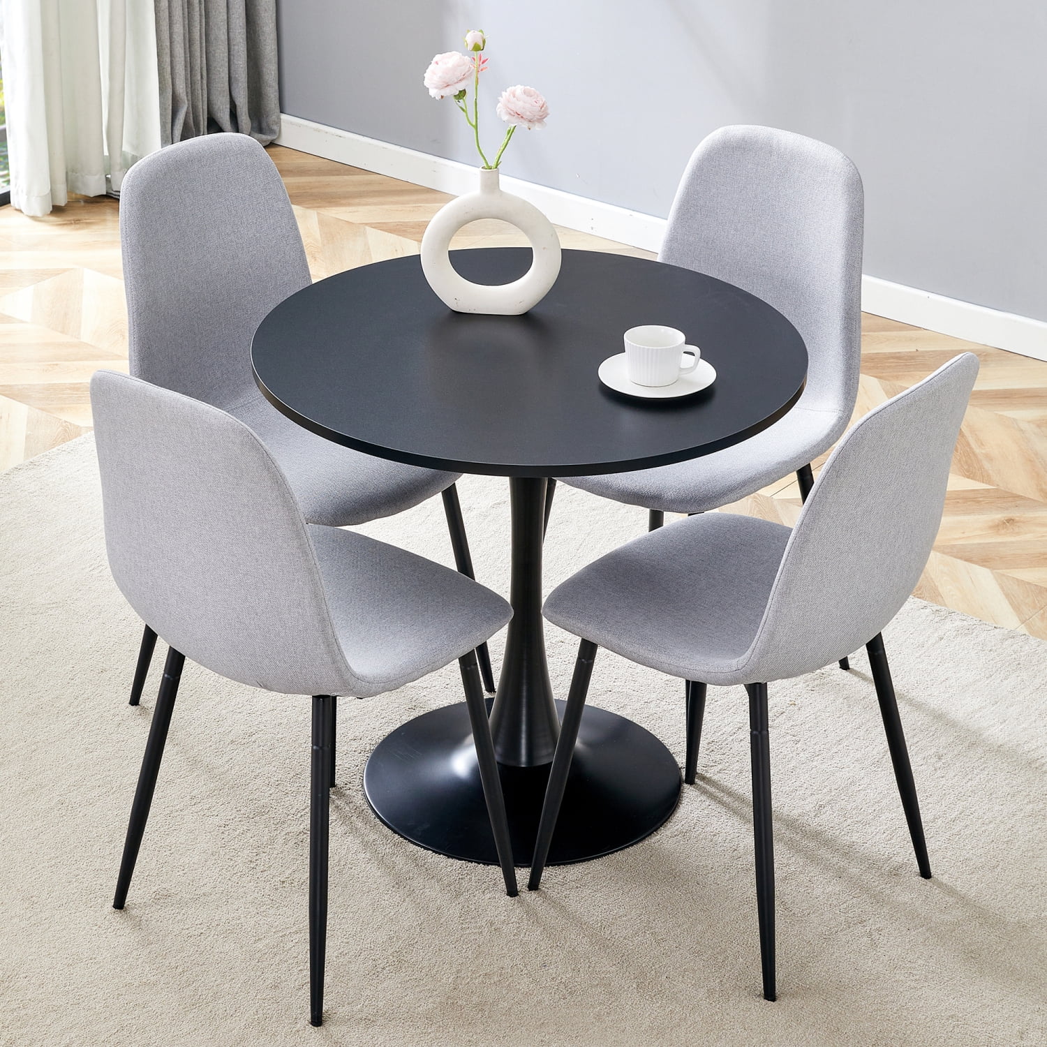 Newboti Furniture Table And Chair Set.Hourglass-Shaped Stable Black ...