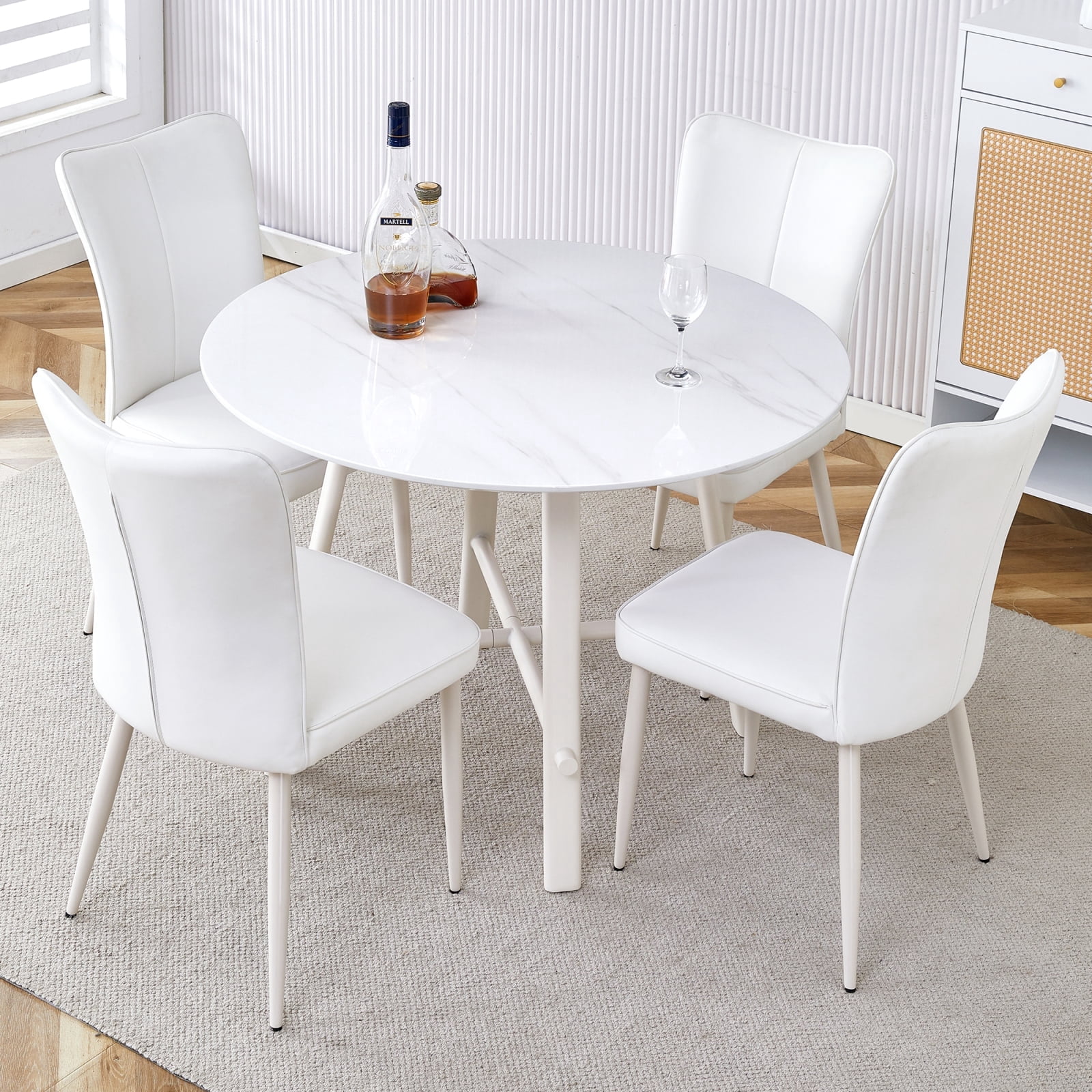 Newboti Furniture Table And Chair Set, Mdf Desktop, White Metal Table ...