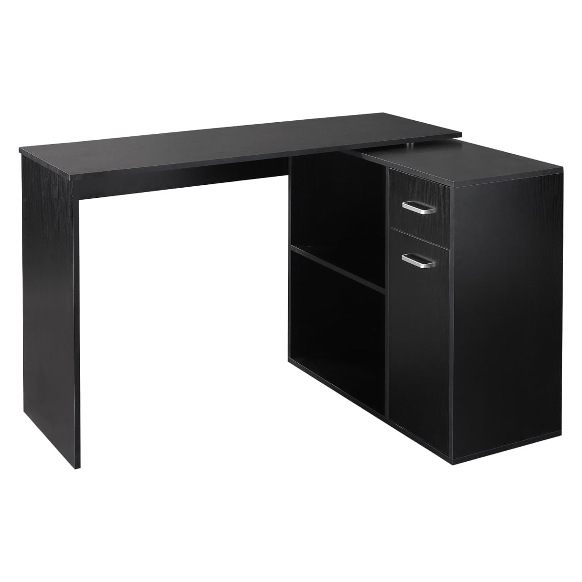 Newboti L Shaped Computer Desk, 180° Rotating Corner Desk with Storage ...