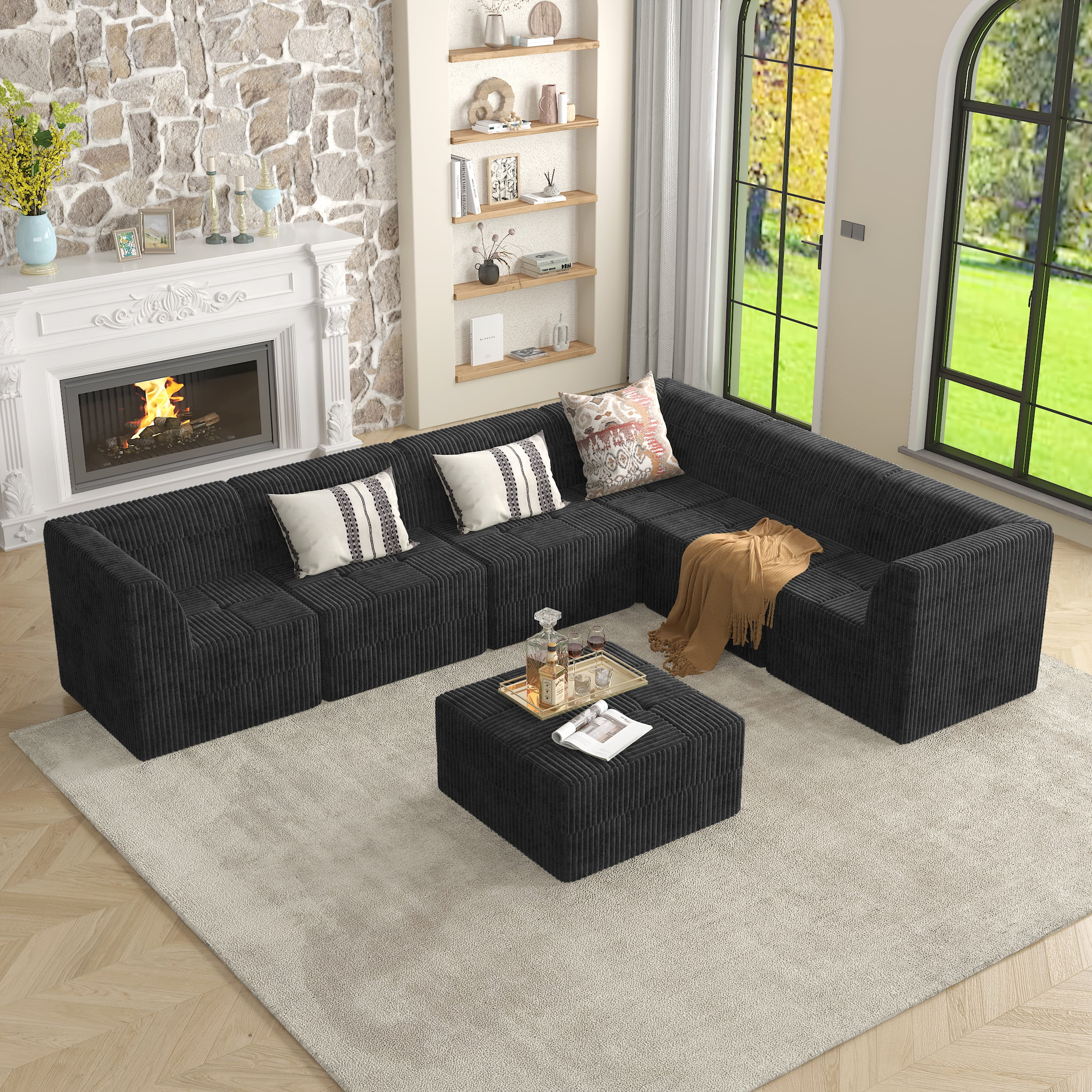 Newboti L shape Modular Sectional Sofa,DIY Compressed Sectional Sofa ...