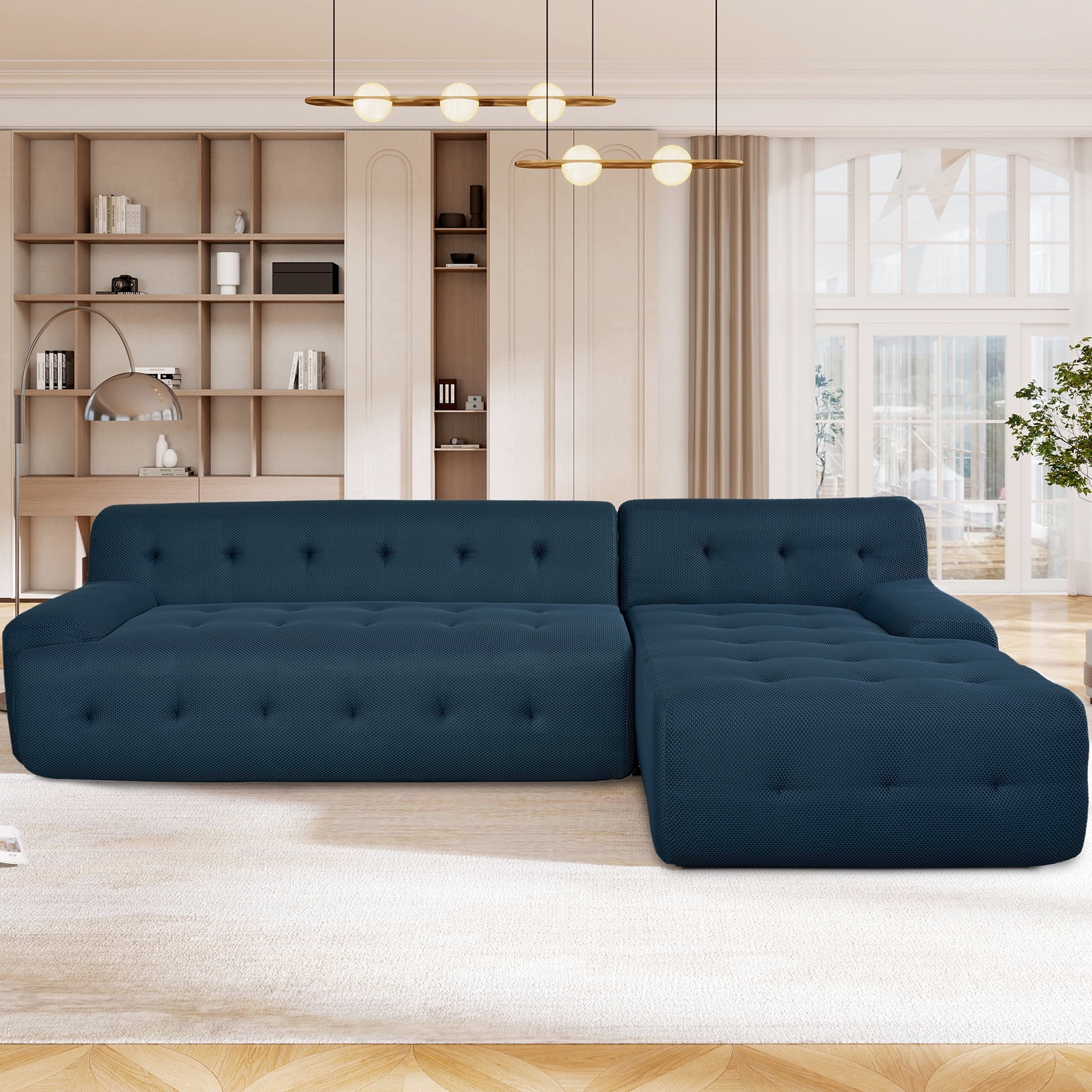Newboti Modern Large L-Shaped Modular Sofa, Minimalist Style, 2-Piece ...