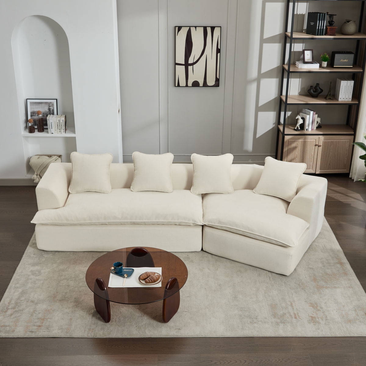 Newboti Modular Cushions Sofa Movable Ottoman, Minimalist Style Modular ...