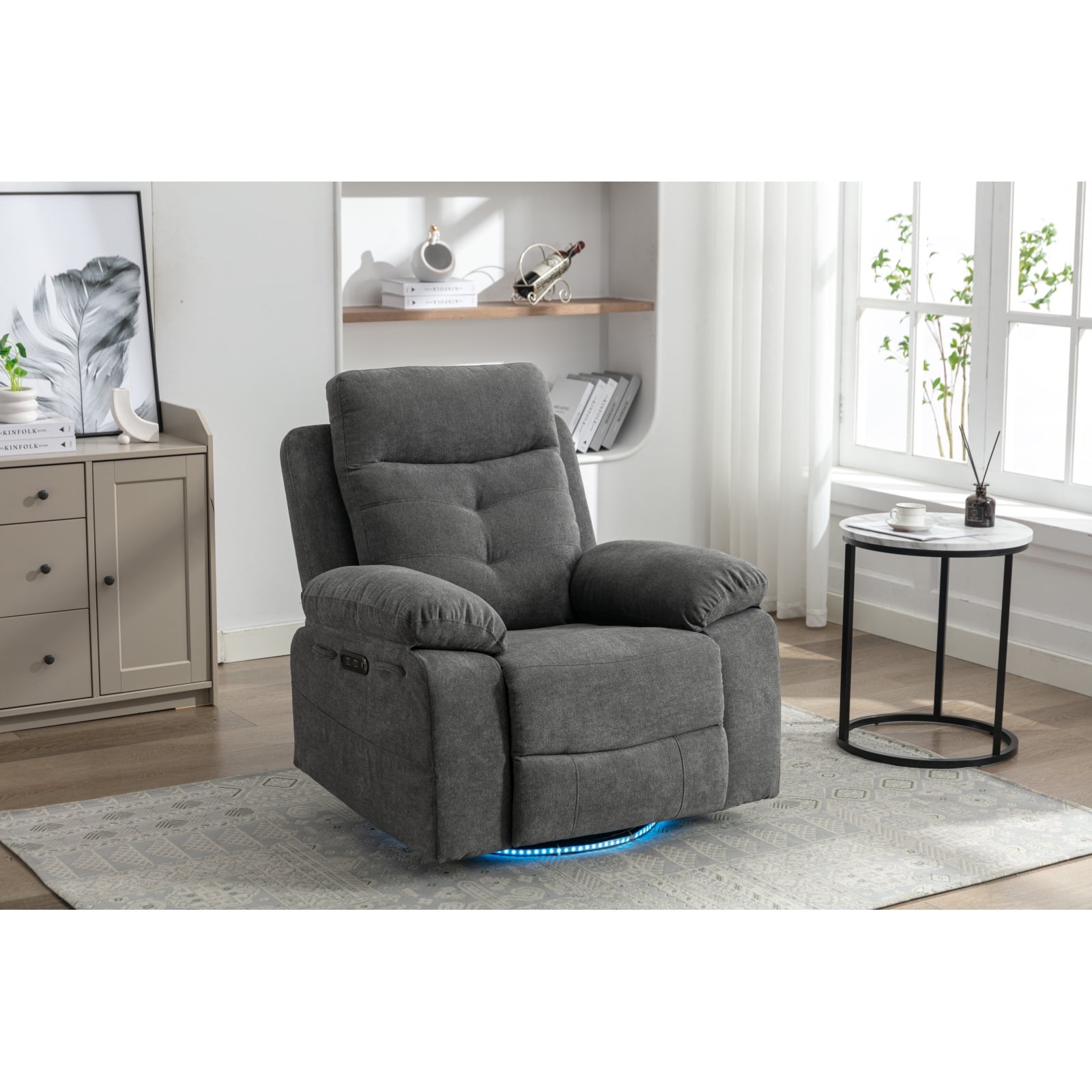 Newboti Power Recliner Glider Chair With Bluetooth Speaker 270 Degree ...