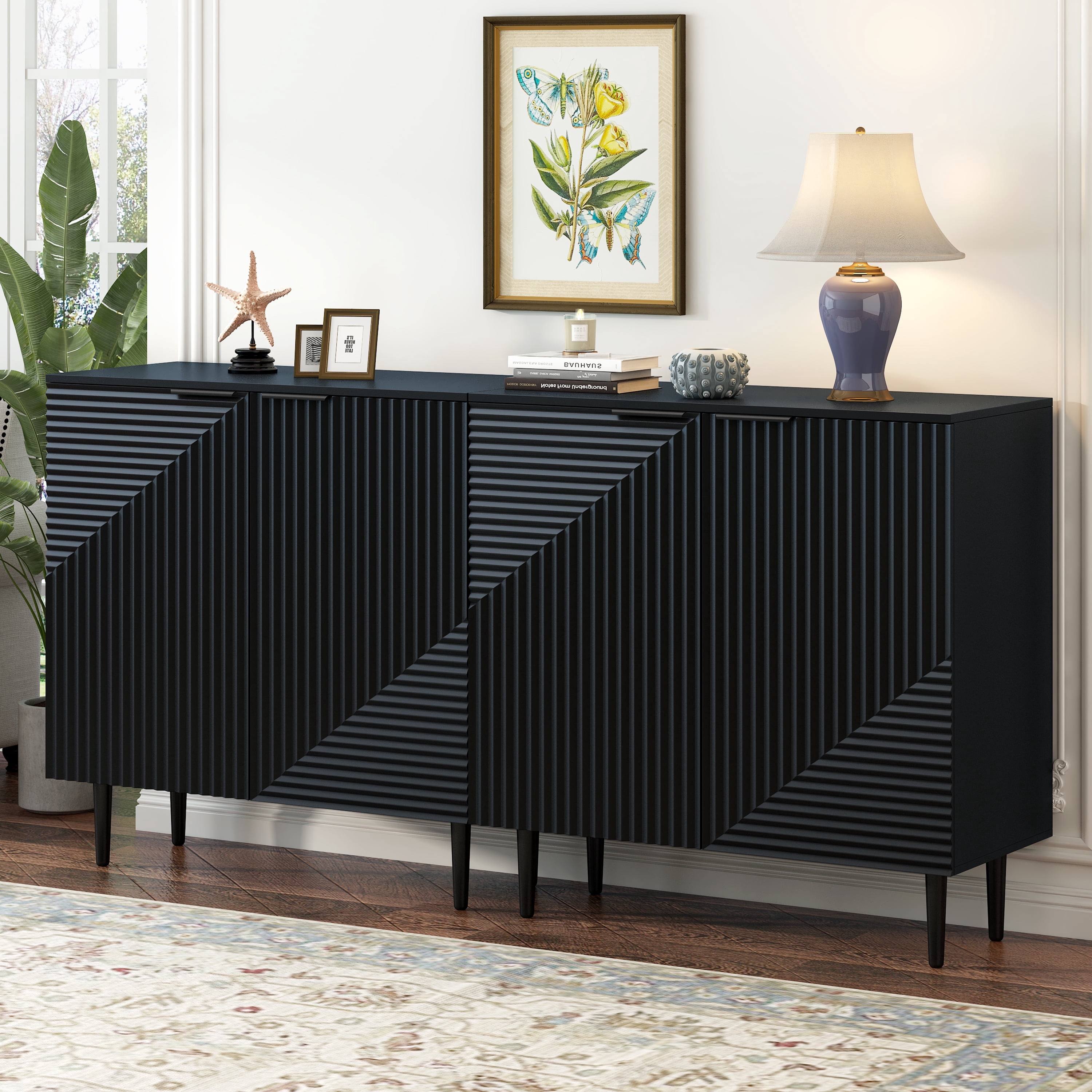 Newboti Set of 2 Modern Minimalist Side Cabinets,Versatile Storage ...