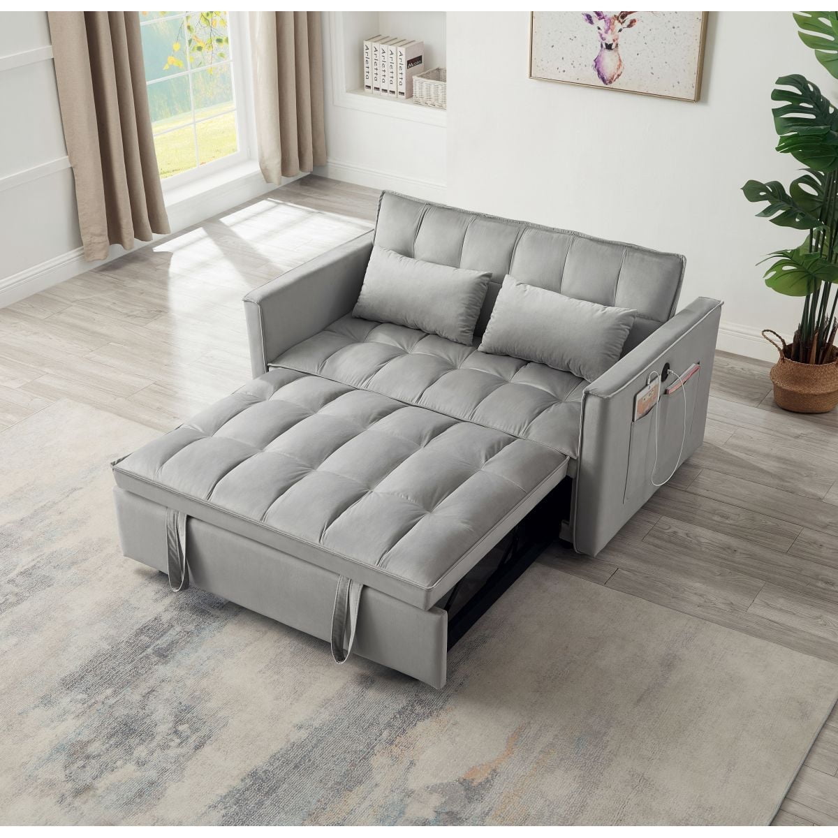 Newboti Sleeper Sofa Bed W/Usb Port, 3-In-1 Adjustable Sleeper With ...