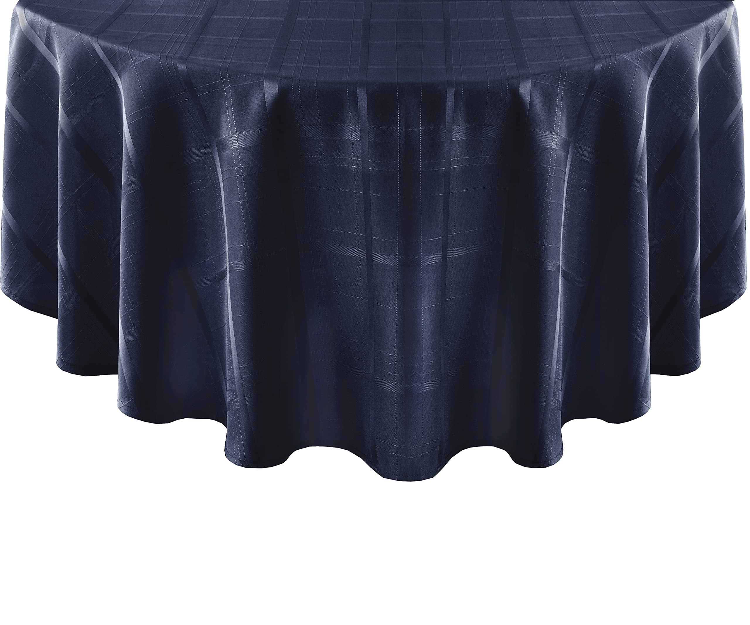Newbridge 70 Inch Round Fabric Tablecloth, Elegance Plaid, 100% ...