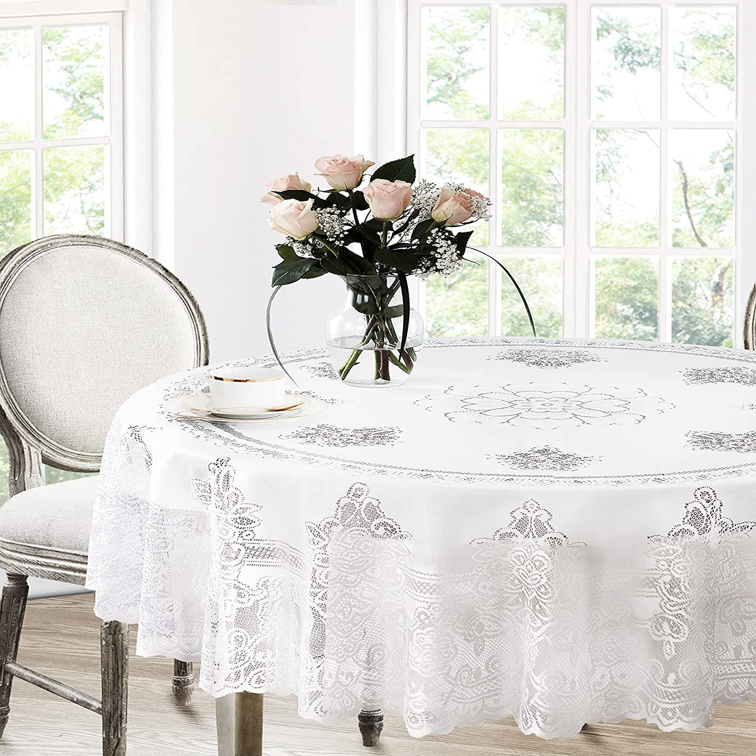 Newbridge Allison Victorian Heirloom Lace Tablecloth, 60x102 Inch Oval ...
