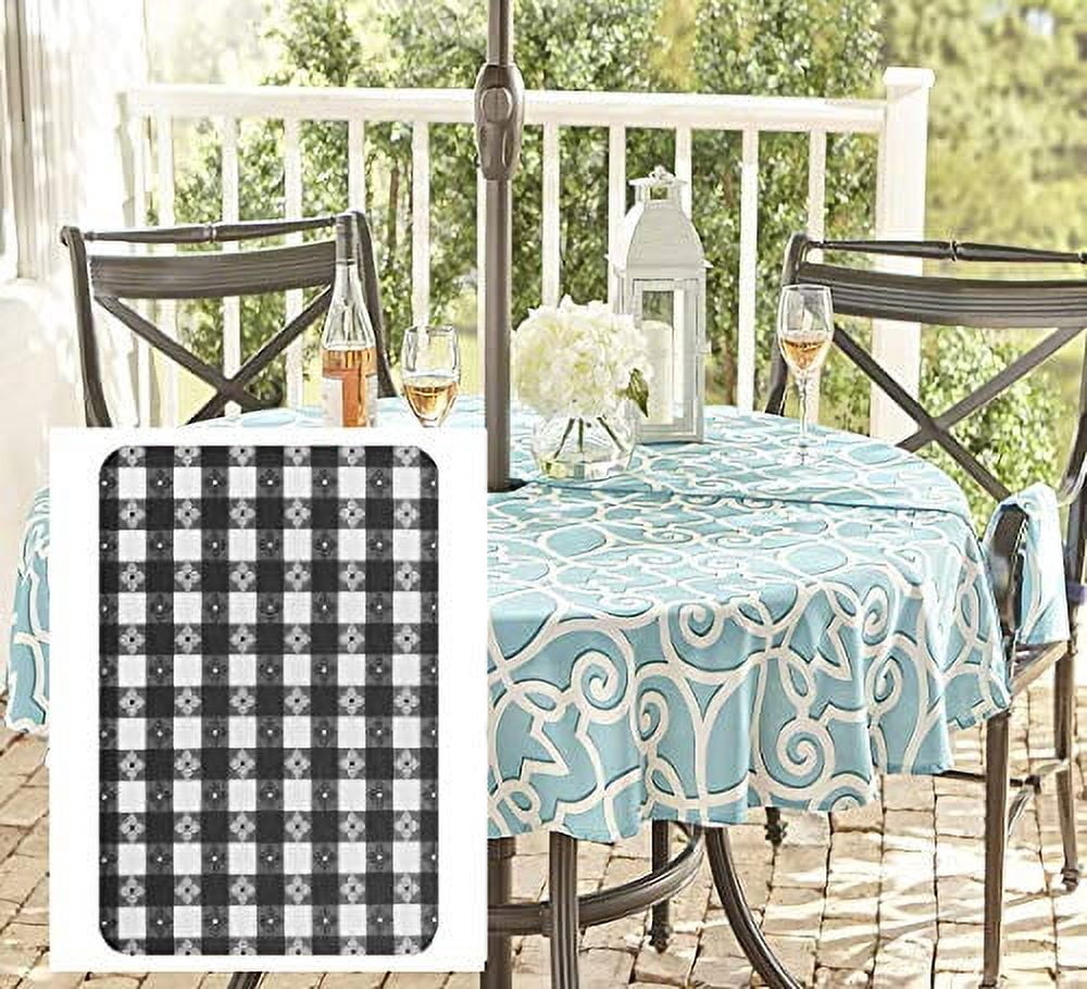 Newbridge American Tavern Check Indoor/Outdoor Fabric Tablecloth ...