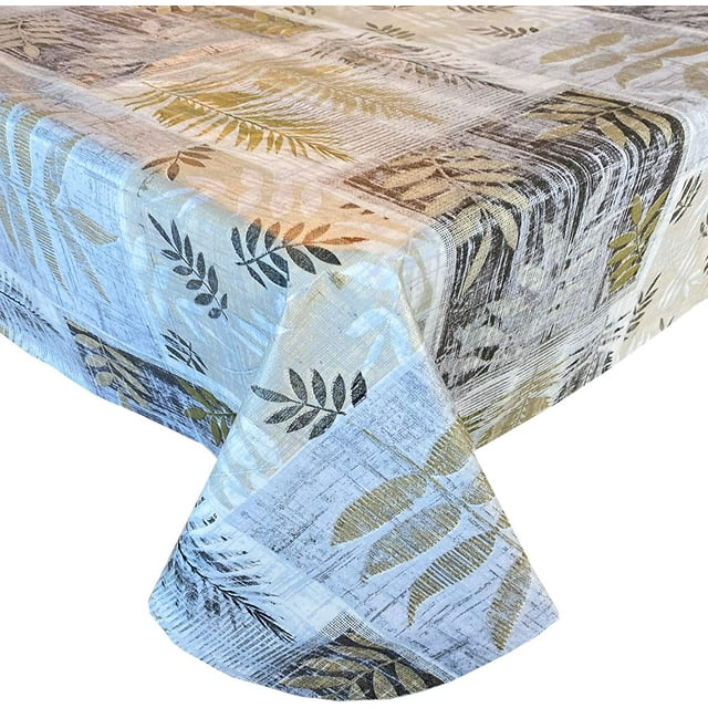 Newbridge Arezzo Leaf Print Vinyl Tablecloth, Water Resistant, 60” x ...