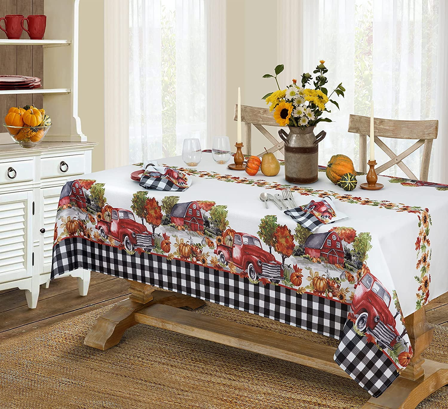 Newbridge Autumn Thanksgiving Tablecloth - Fall Harvest Decor, Easy ...