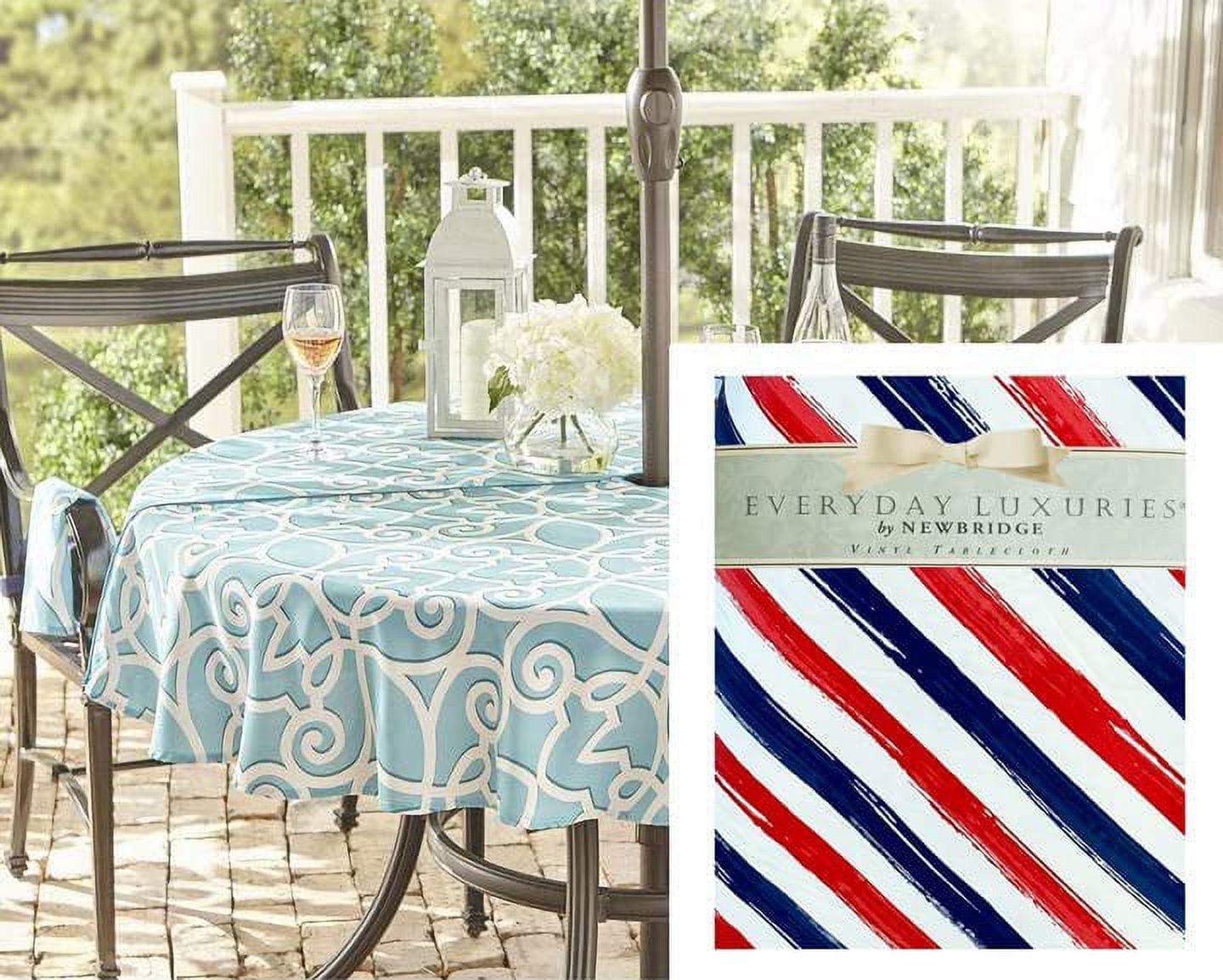 Newbridge Patriotic Waterproof Vinyl Tablecloth, Flannel Backed, Indoor ...