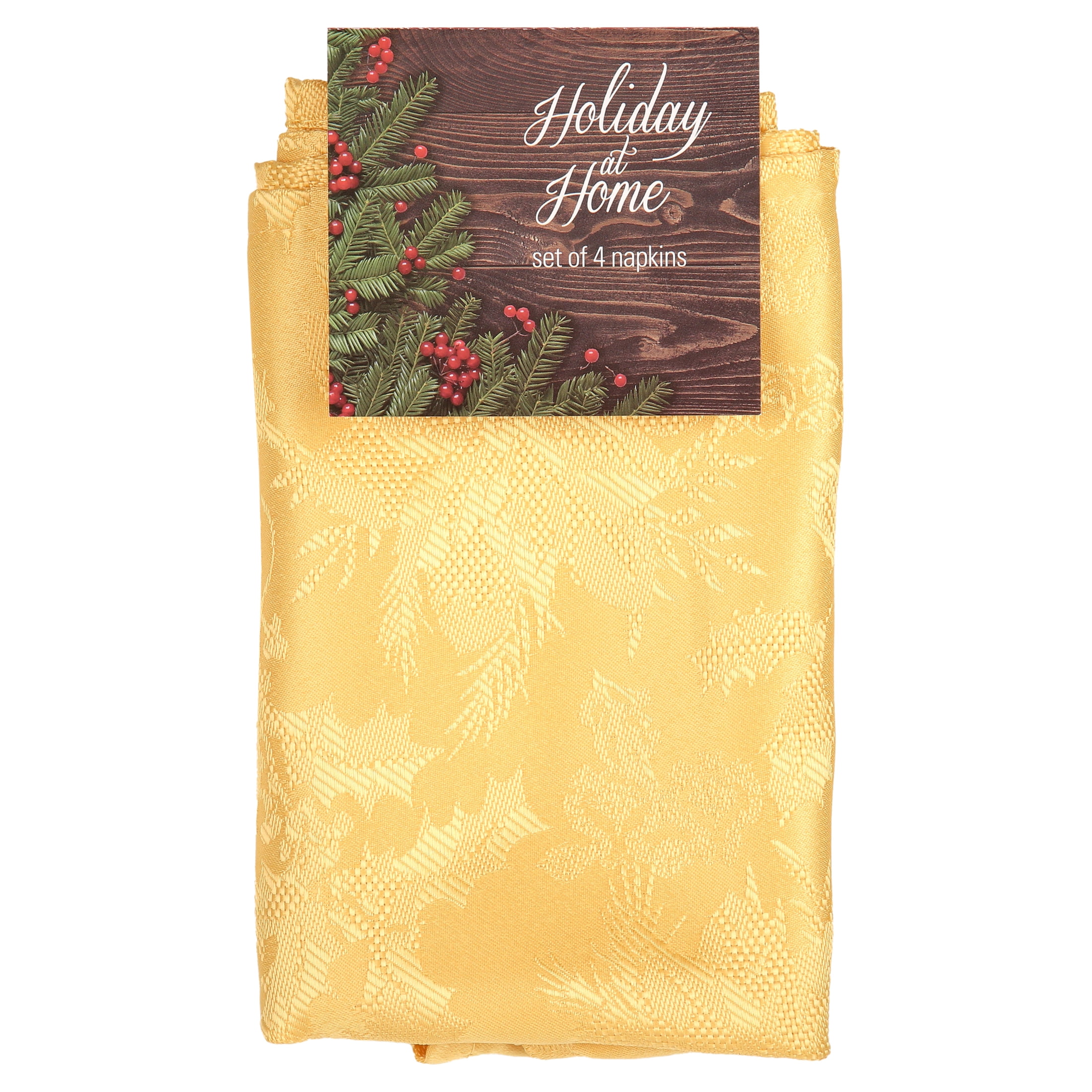 Newbridge Christmas Carol, Gold Damask Dinner Napkins, Set of 4, Xmas Table Decorative, Soil ...