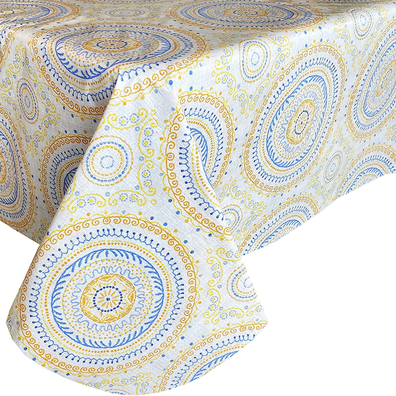 Newbridge Waterproof Blue Stitch Vinyl Tablecloth, 52x70, Flannel ...