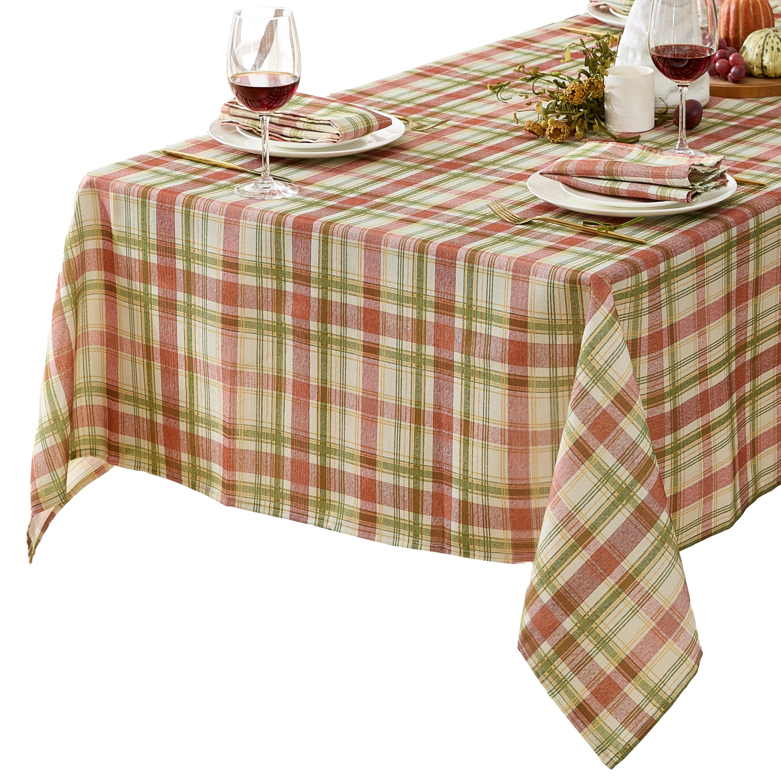 Newbridge Country Rustic Thanksgiving Spice and Green Plaid 52 x 52 ...
