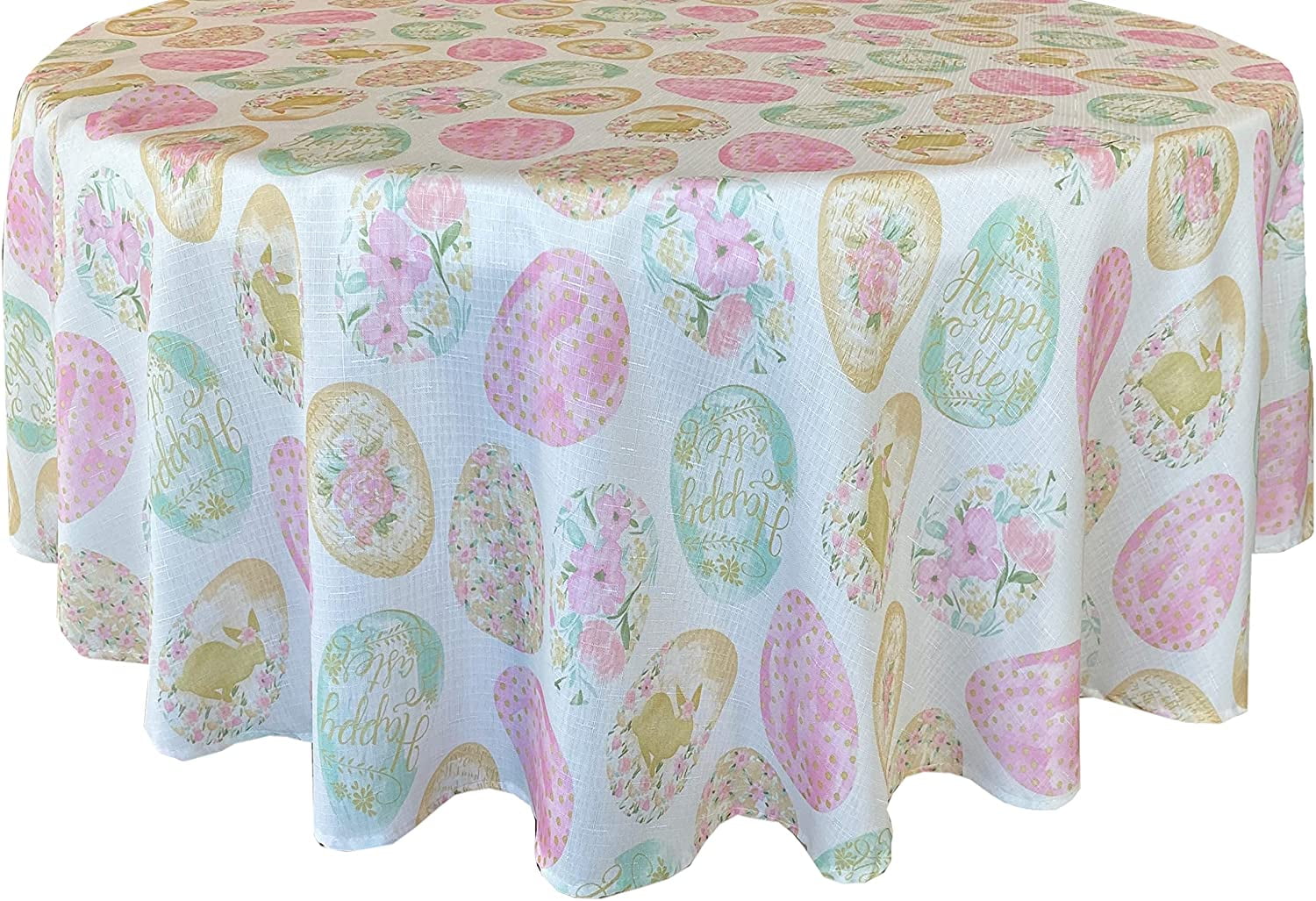 Newbridge Easter Egg Delight 70 inch Round Fabric Tablecloth, Happy ...