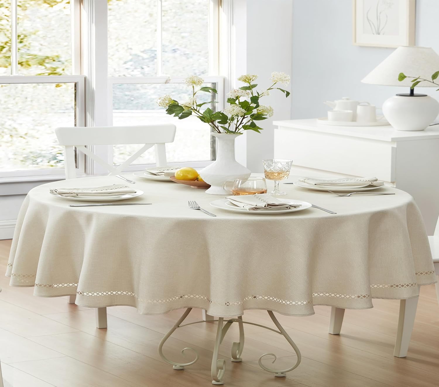 Newbridge Provence Lattice Cutwork Solid Color Textured Fabric ...
