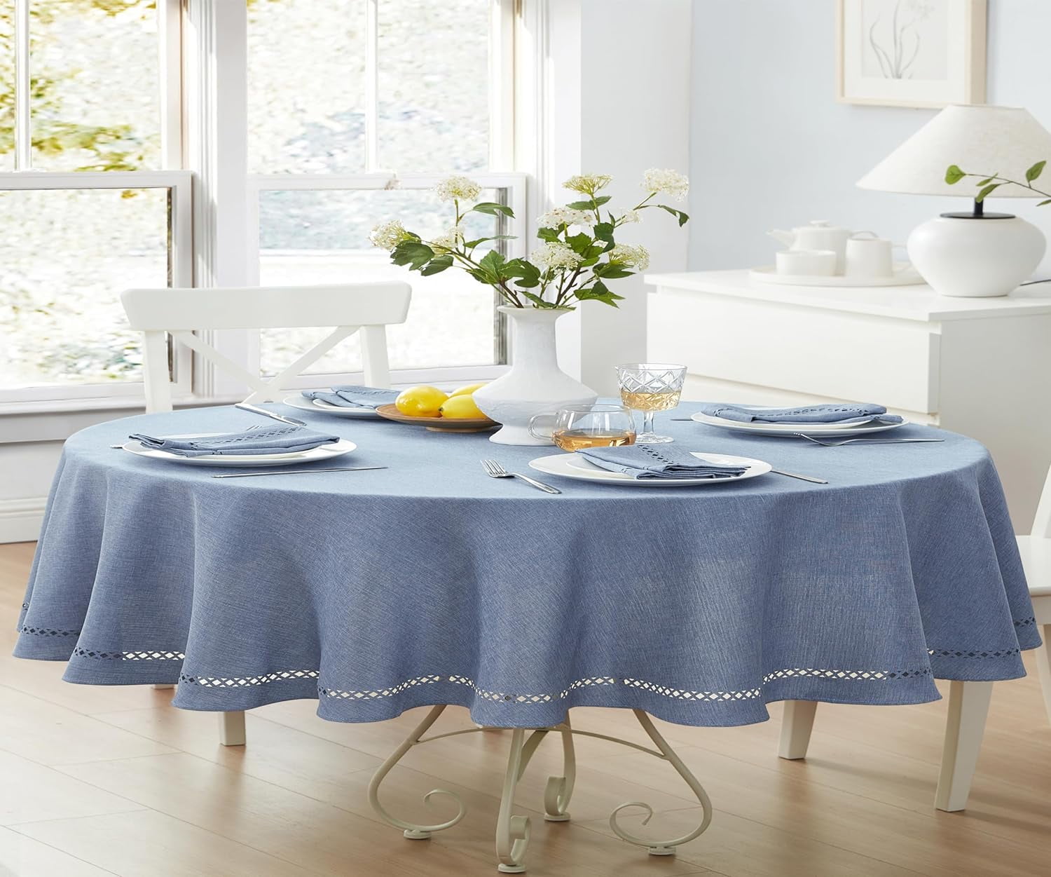Newbridge Provence Lattice Cutwork Solid Color Textured Fabric ...
