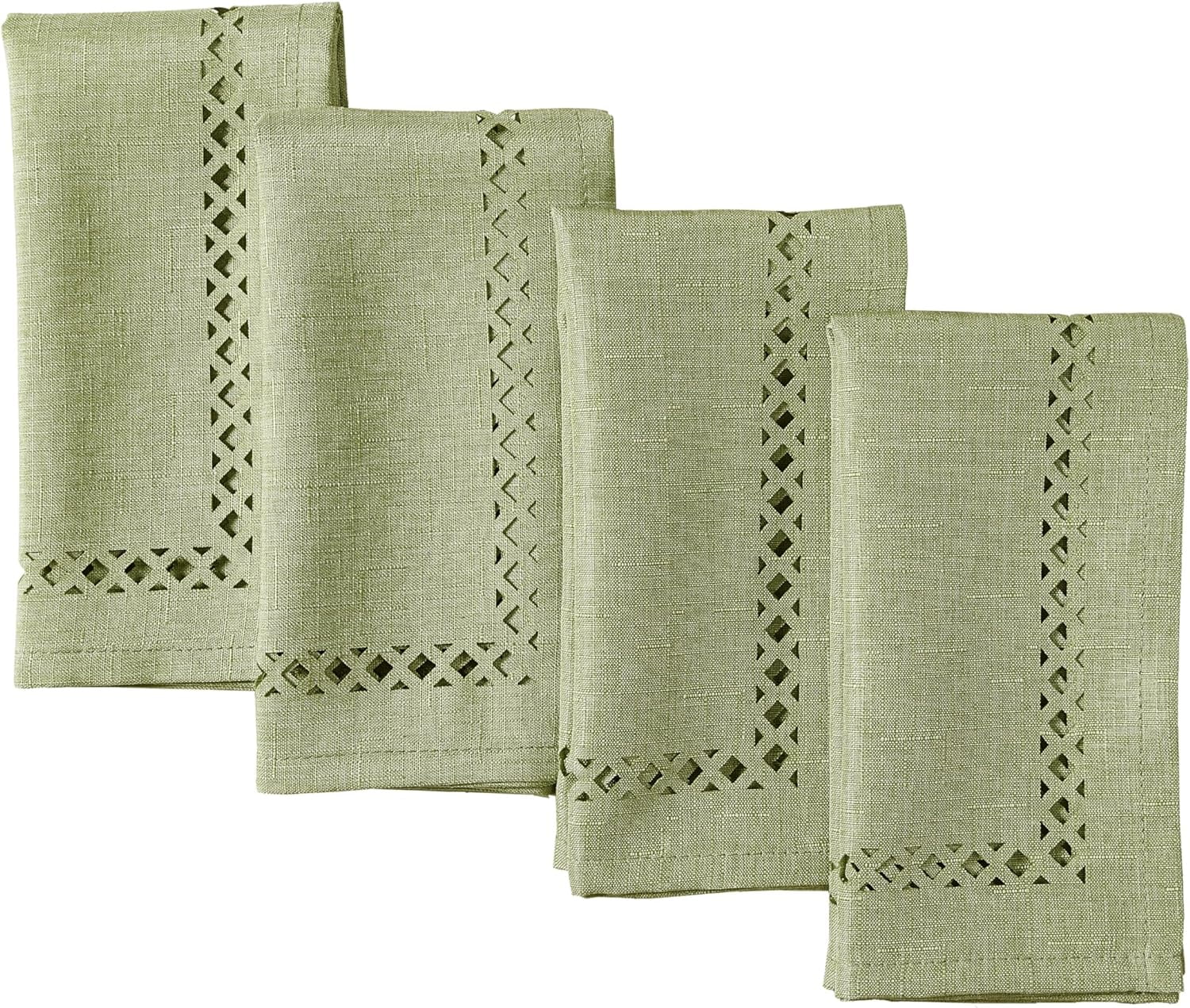 Newbridge Provence Lattice Cutwork Solid Color Textured Fabric Napkins ...