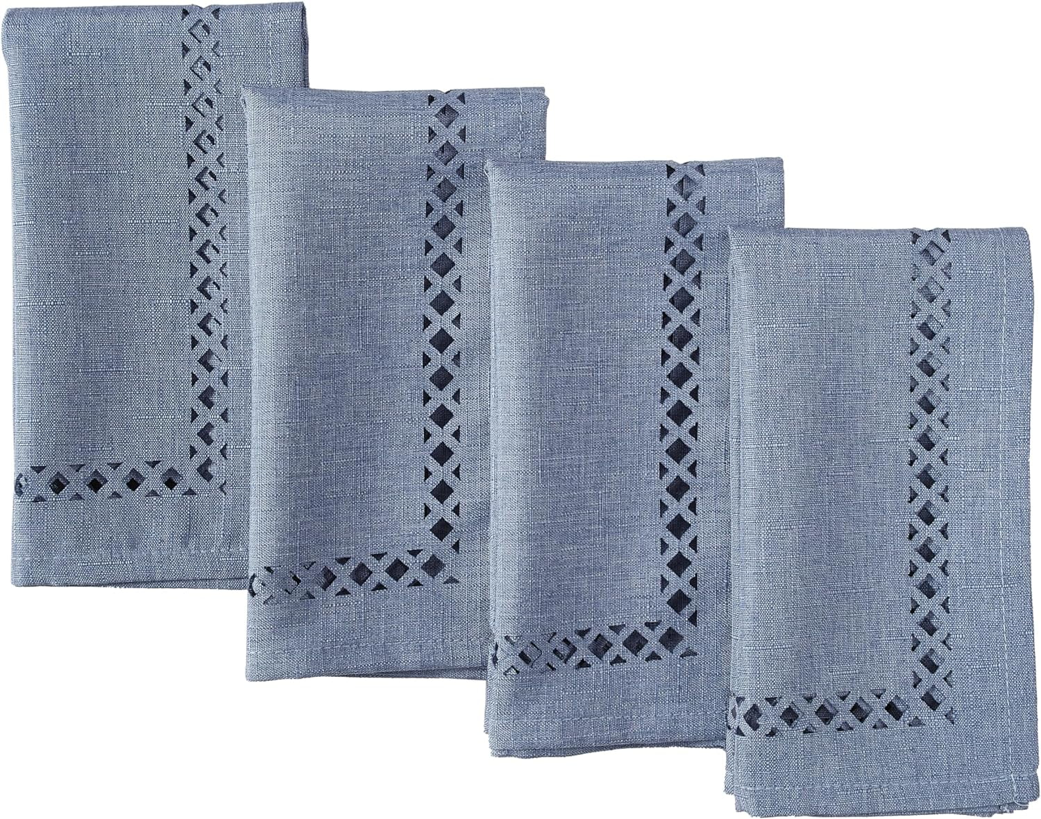 Newbridge Provence Lattice Cutwork Solid Color Textured Fabric Napkins ...