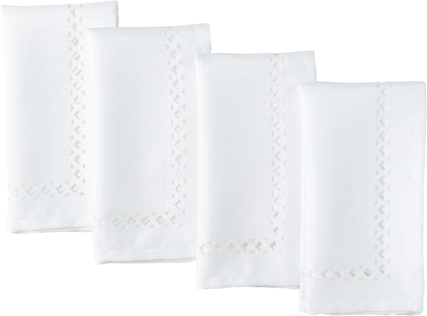 Newbridge Provence Lattice Cutwork Solid Color Textured Fabric Napkins ...