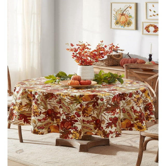 Newbridge Thanksgiving Fall Days Bountiful Harvest Oval Vinyl ...