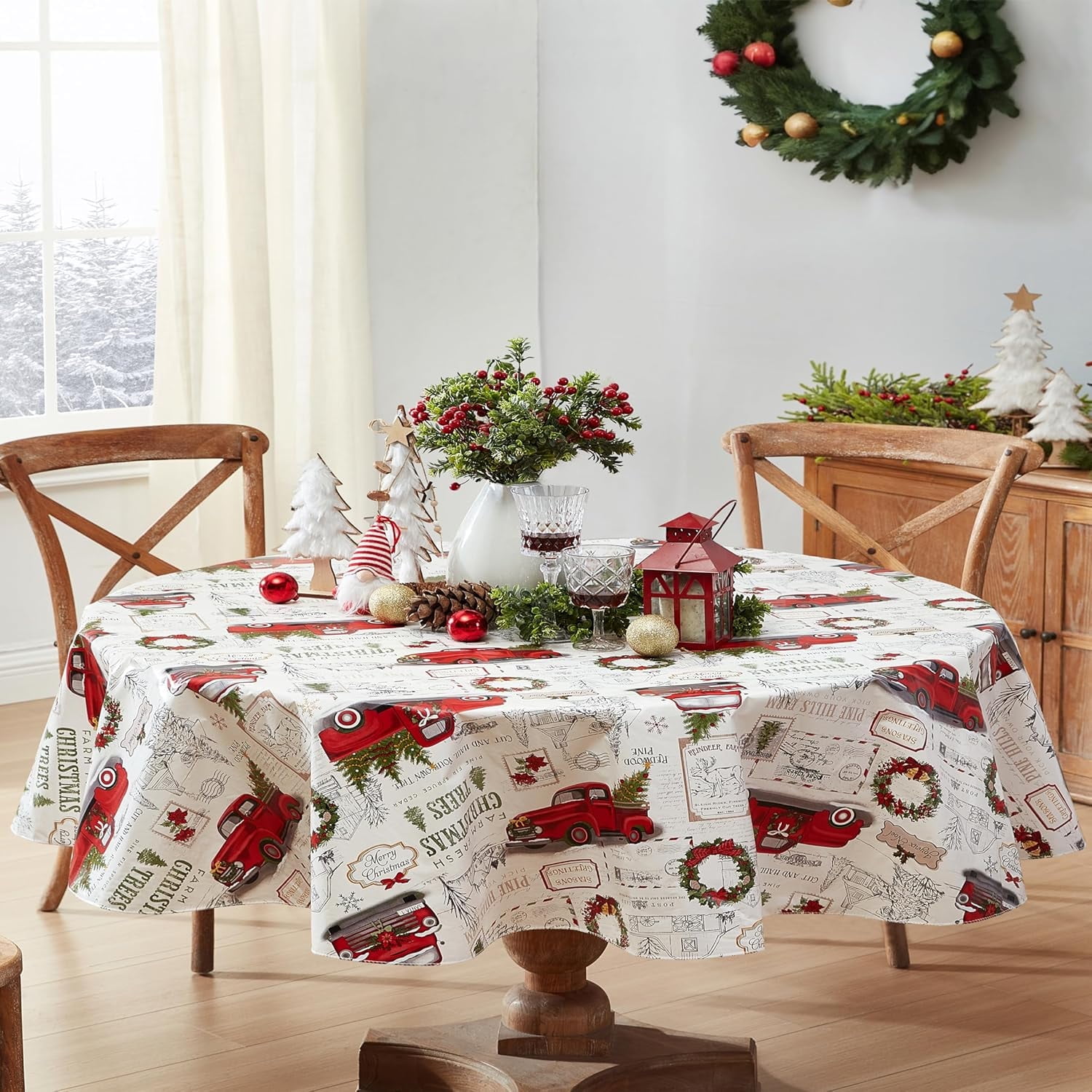 Newbridge Farm Fresh Vintage Look Christmas Tree Holiday Print Vinyl ...