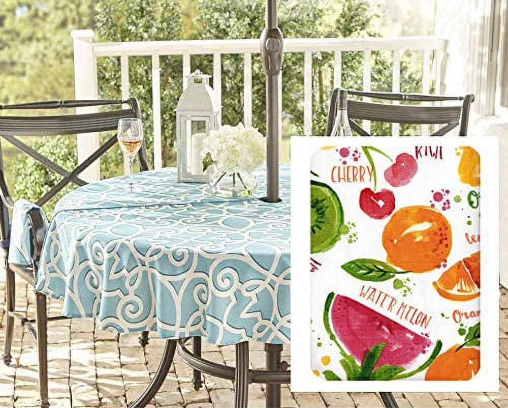 Newbridge Fresh Fruits Bold and Colorful Vinyl Tablecloth With Flannel ...