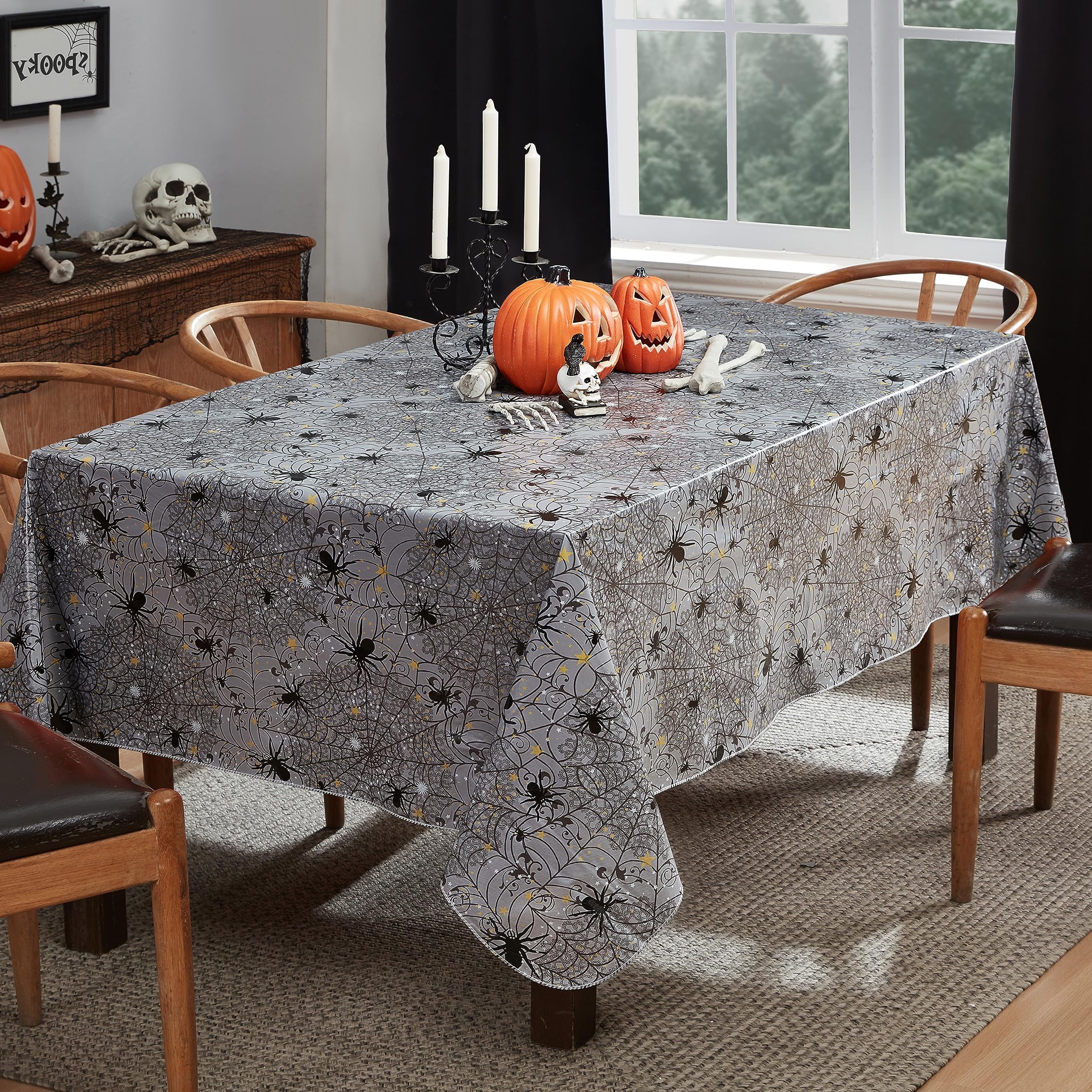 Newbridge Halloween Creepy Black Spider 52 x 70 inch Rectangle Vinyl ...