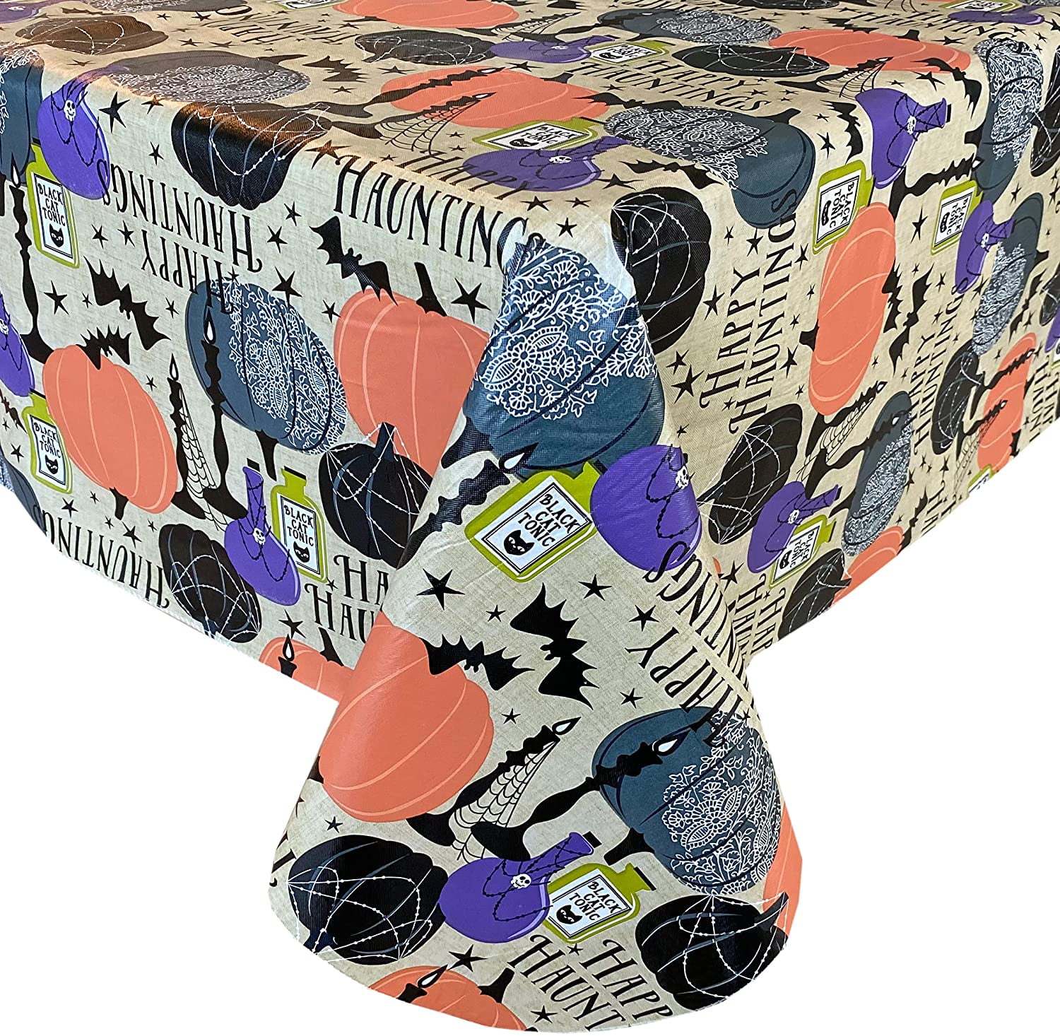 Newbridge Happy Hauntings Halloween Vinyl Flannel Backed Tablecloth ...