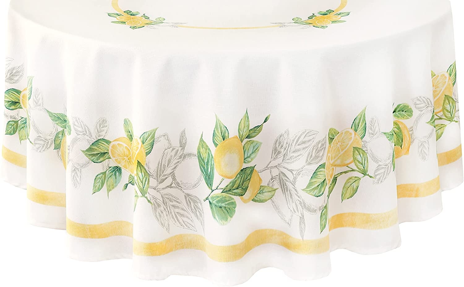 Newbridge Lemon Orchard Indoor/Outdoor Border Fabric Tablecloth - Fresh ...