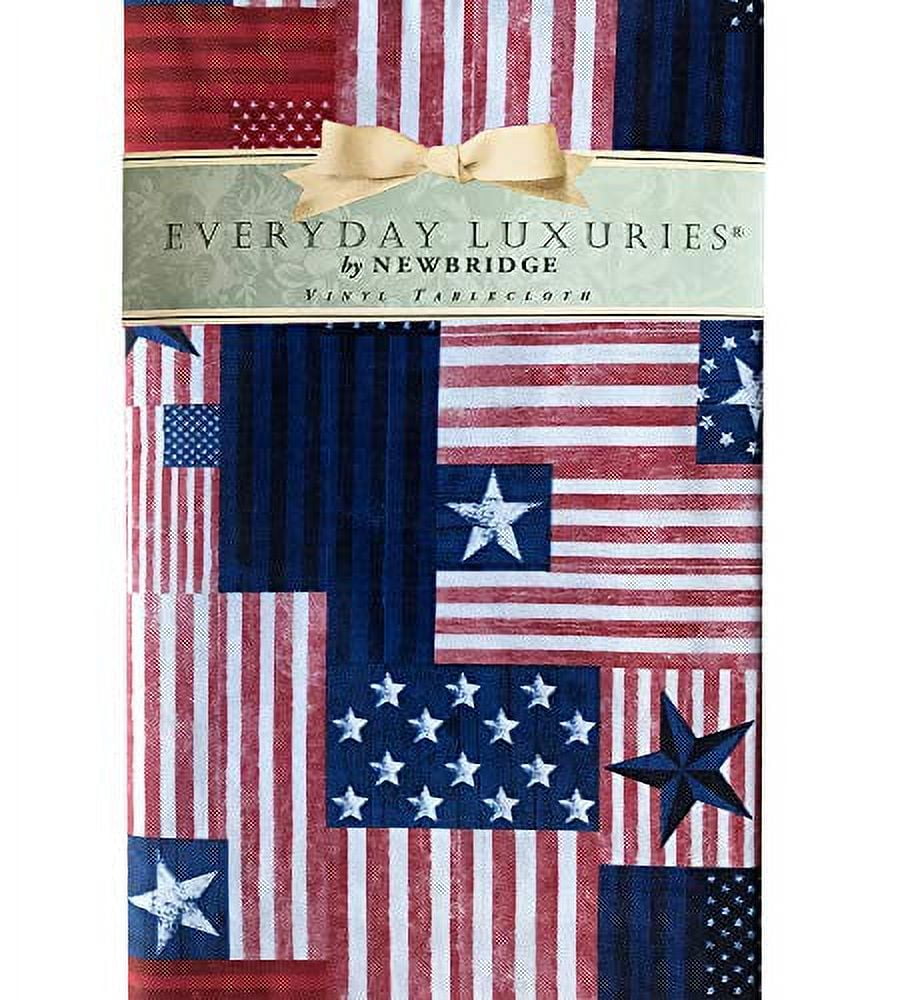 Newbridge Patriotic Patchwork Flag Print Vinyl Flannel Backed ...