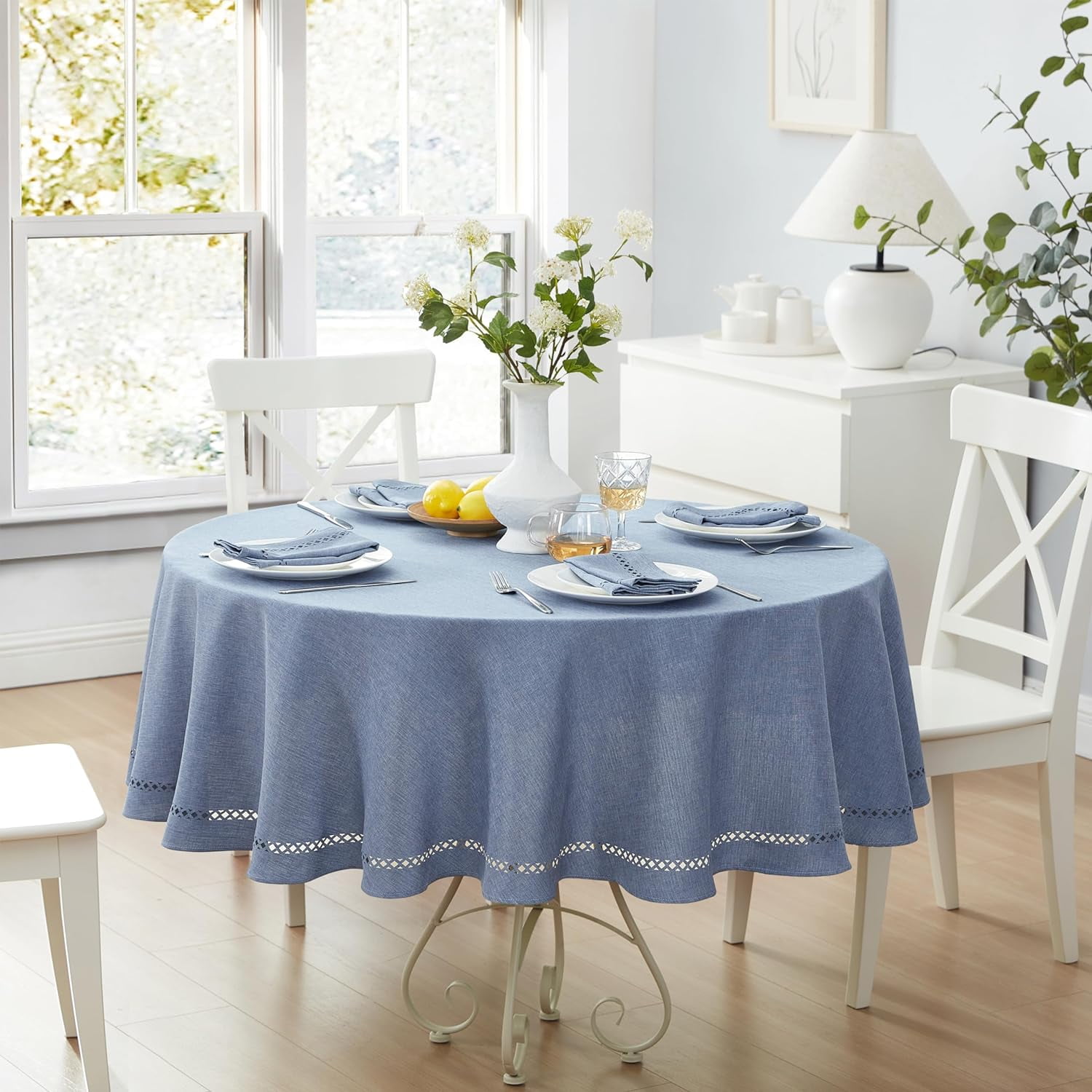 Newbridge Provence Lattice Cutwork Solid Color Textured Fabric ...