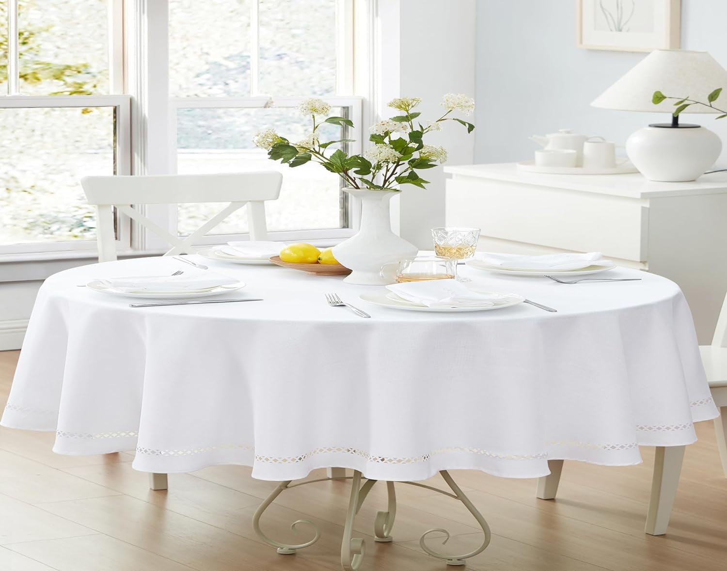 Newbridge Provence Lattice Cutwork Solid Color Textured Fabric ...