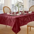 Newbridge Burgundy Damask Barcelona Scroll 52 x 70 inch Rectangle ...