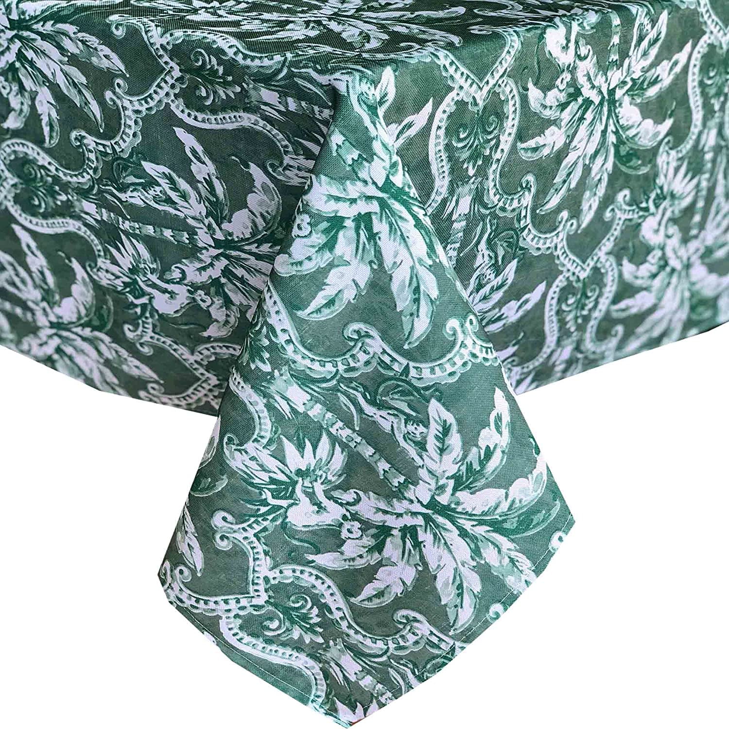 Newbridge Rectangle Fabric Tablecloth, 60 x 102 inch, Green Tropical ...
