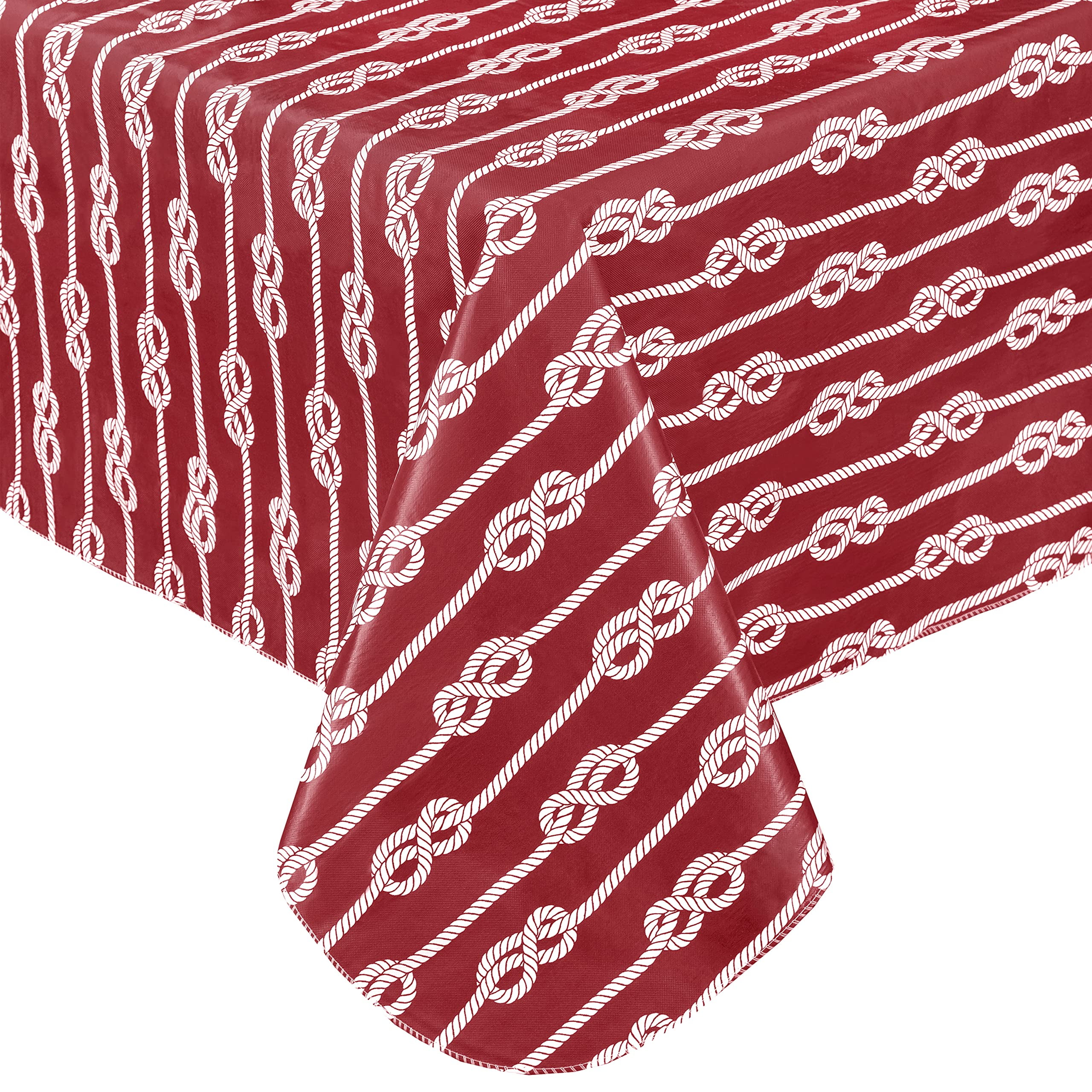 Newbridge Rectangle Vinyl Flannel Backed Tablecloth, 52 x 70 Inch, Red ...