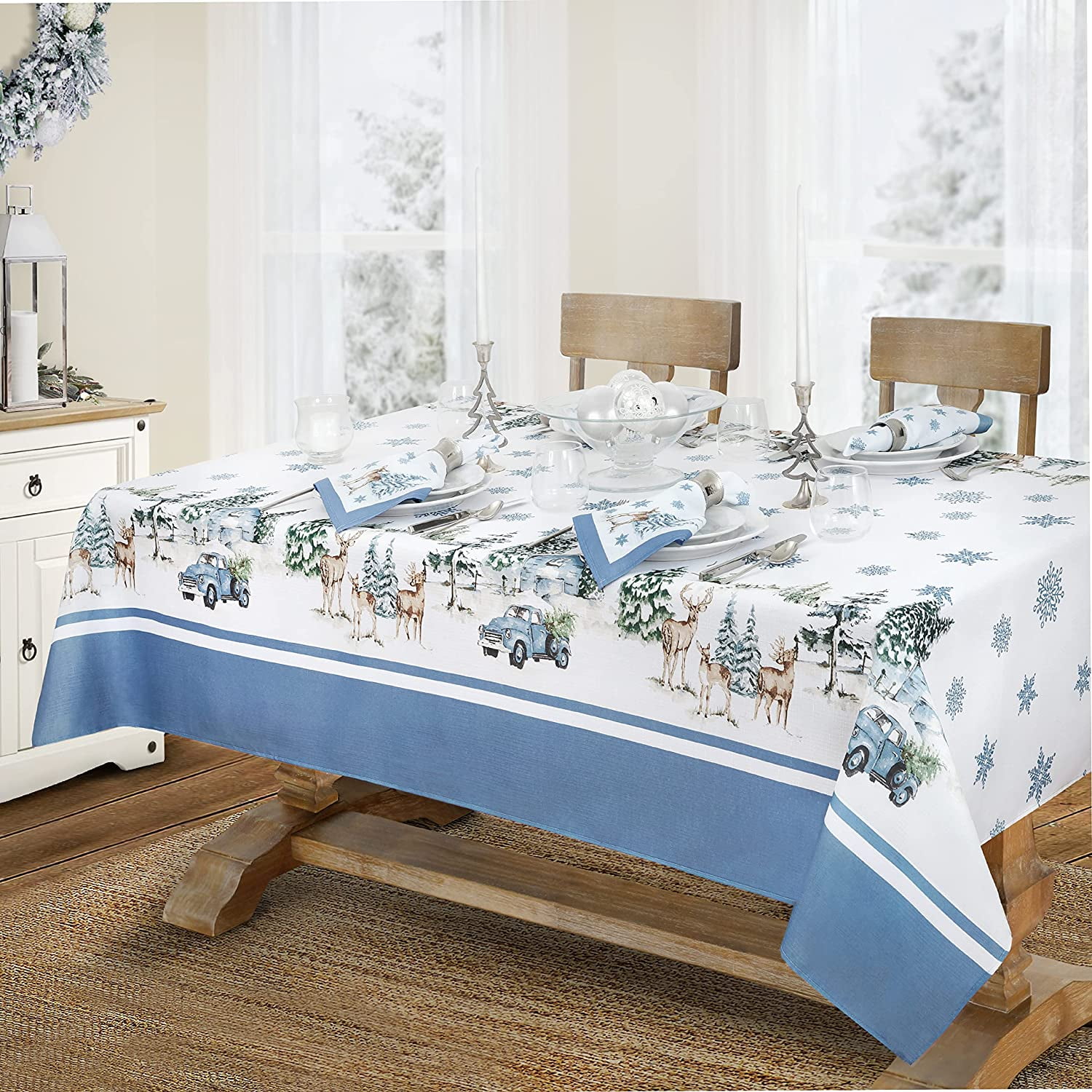 Newbridge Dining Tablecloth, Rustic Cabin & Lodge Evergreen Dreams ...