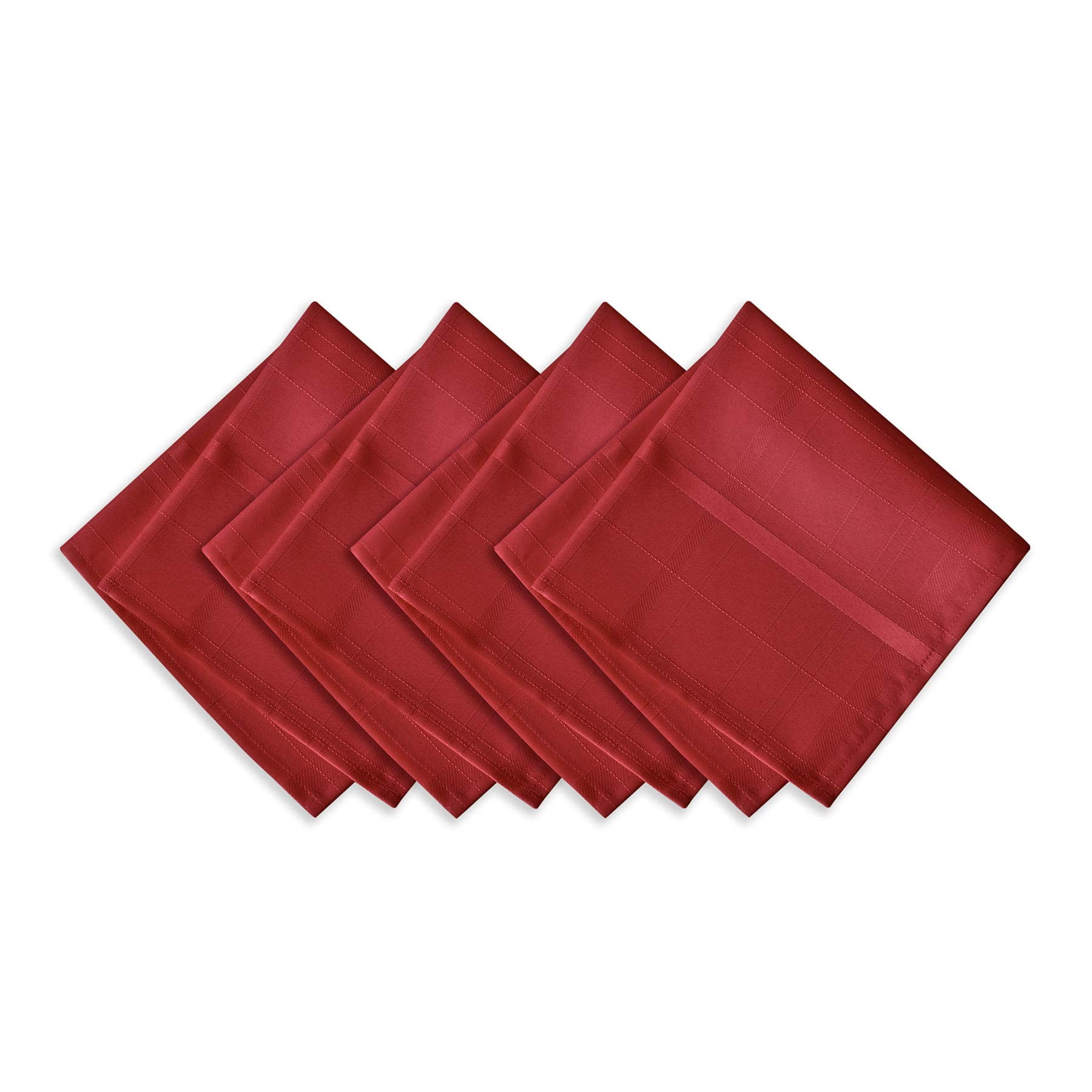 Newbridge Scarlet Red Elegance Plaid Set of 4 Fabric Dining Room Party ...