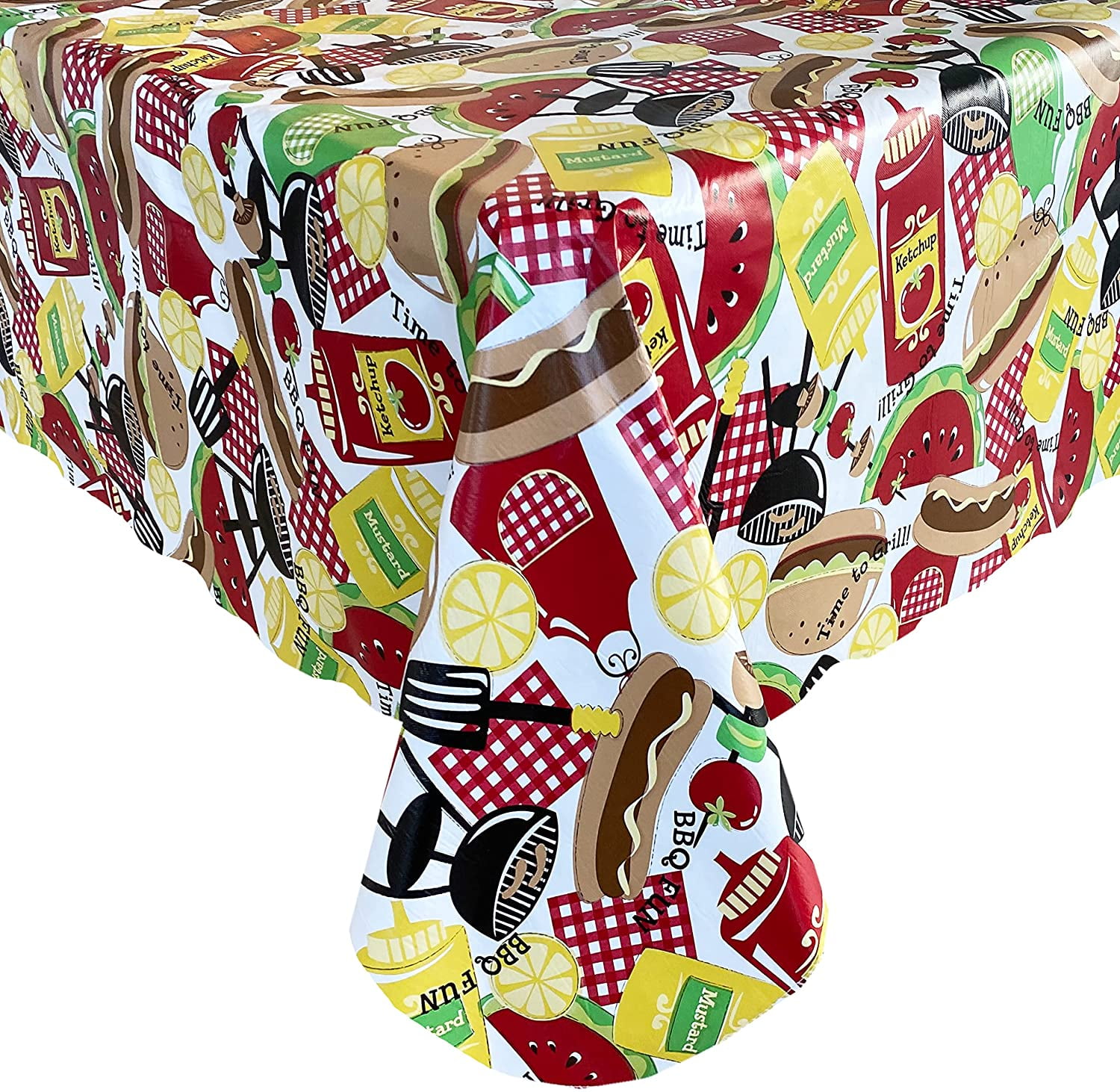 Newbridge Memories Retro Barbeque Vinyl Tablecloth With Flannel Backing ...