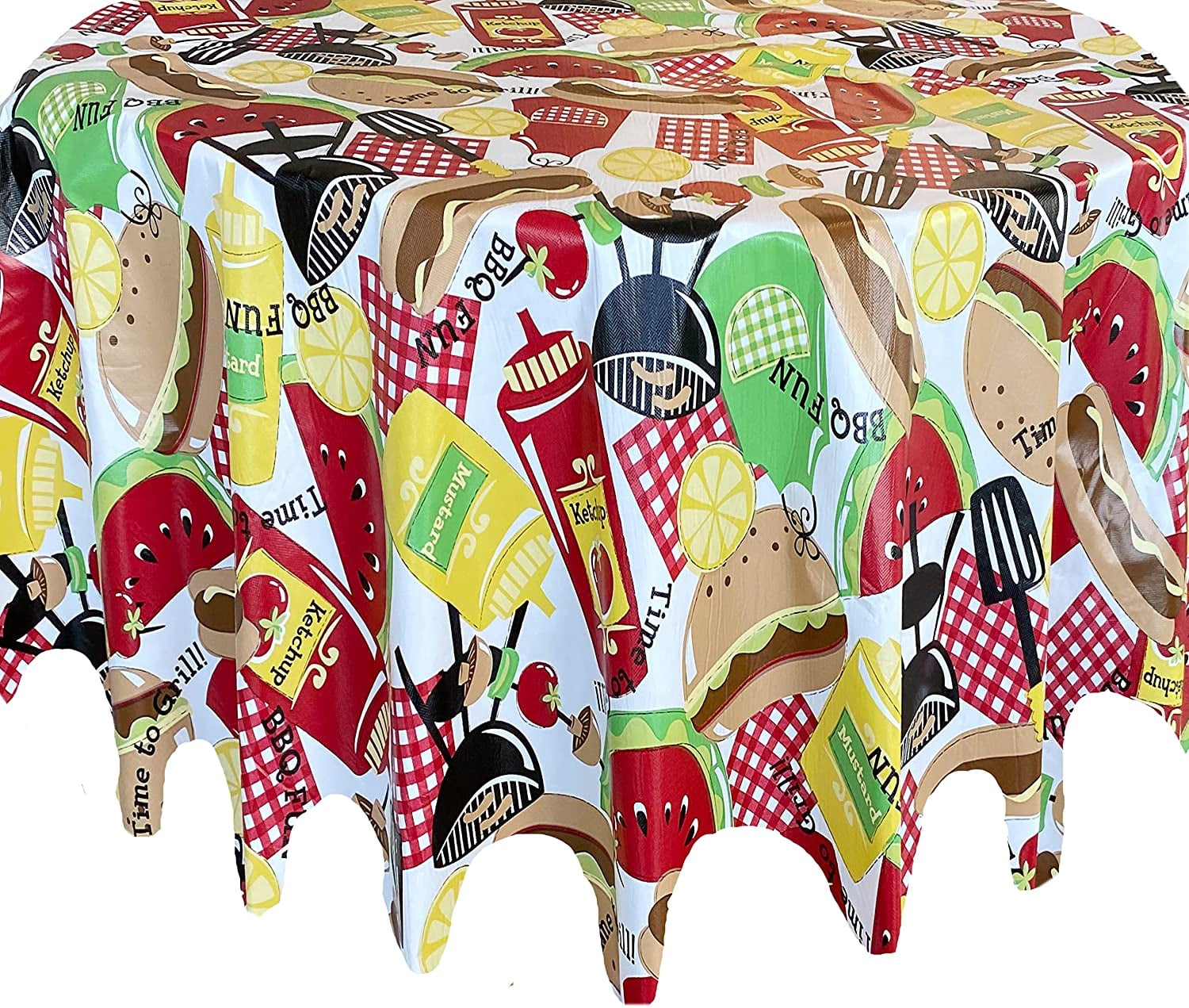 Newbridge Memories Retro Barbeque Vinyl Tablecloth With Flannel Backing ...