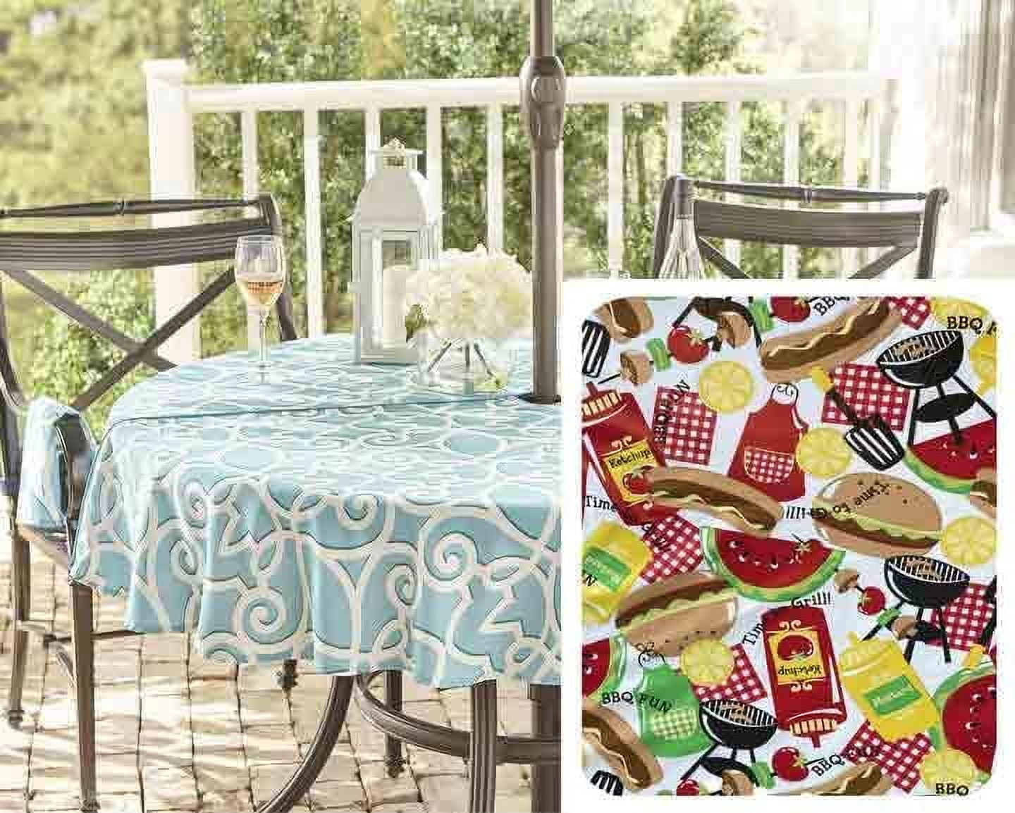Newbridge Memories Retro Barbeque Vinyl Tablecloth With Flannel Backing ...