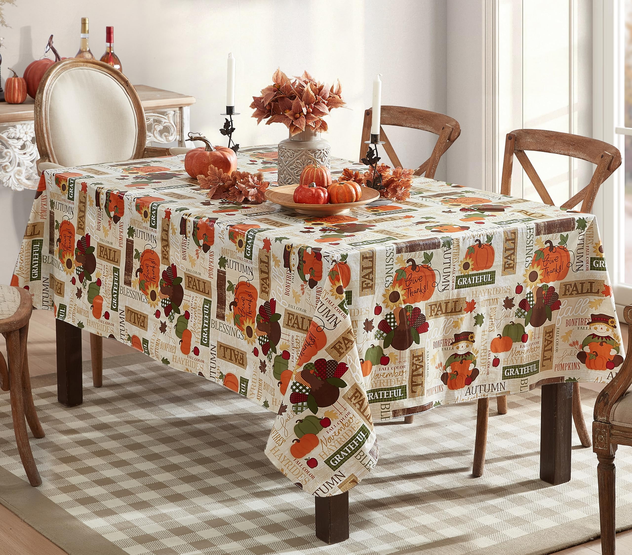 Newbridge Thanksgiving Fall Hayride and Happy Scarecrow Rectangle Vinyl ...