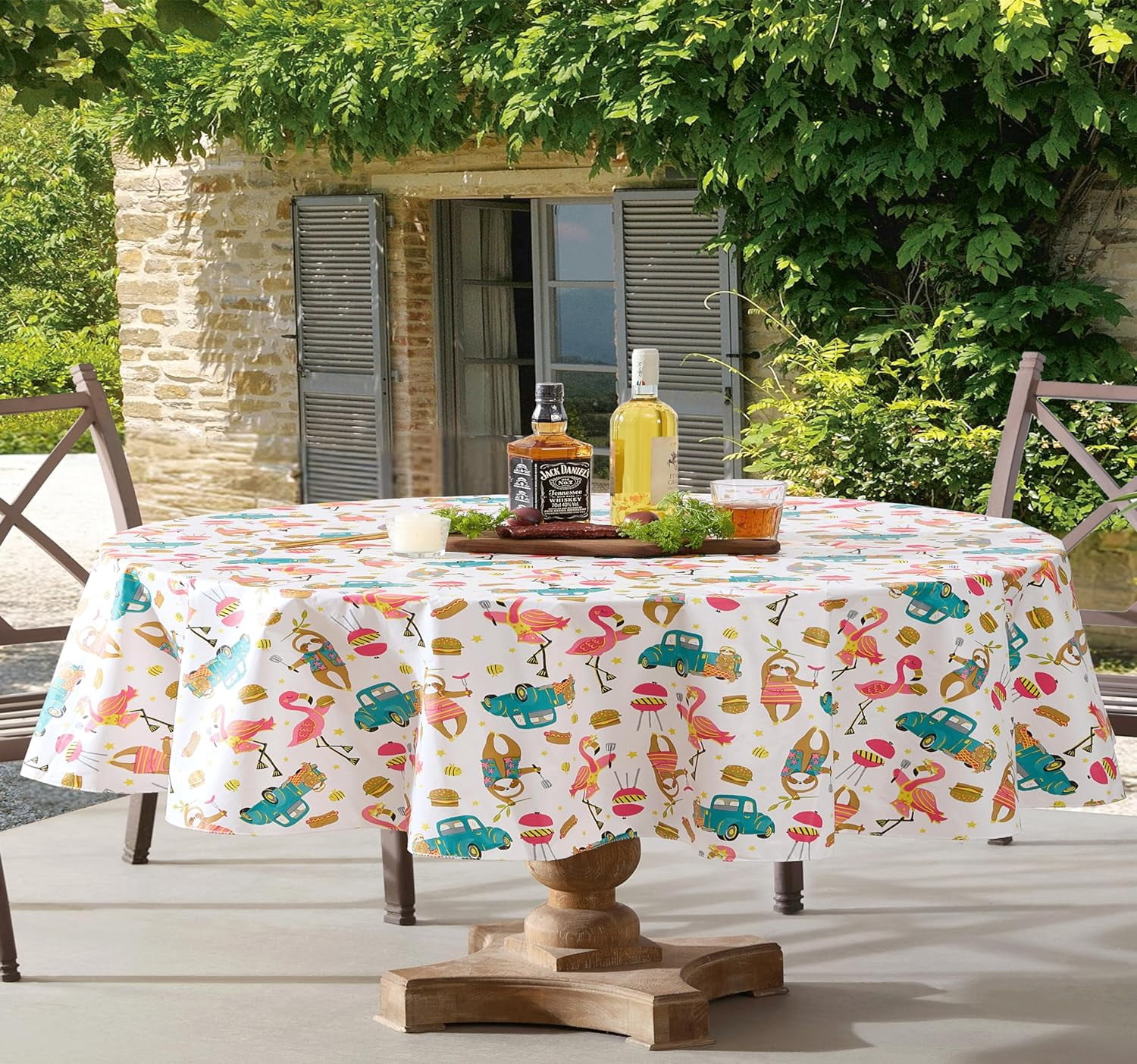 Newbridge What’s Cookin 60 x 84 inch Oval Vinyl Flannel Backed Dining ...